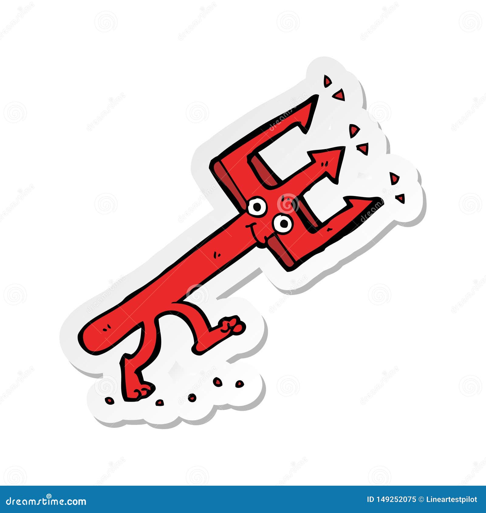 Sticker of a Cartoon Devil Fork Stock Vector - Illustration of cartoon ...