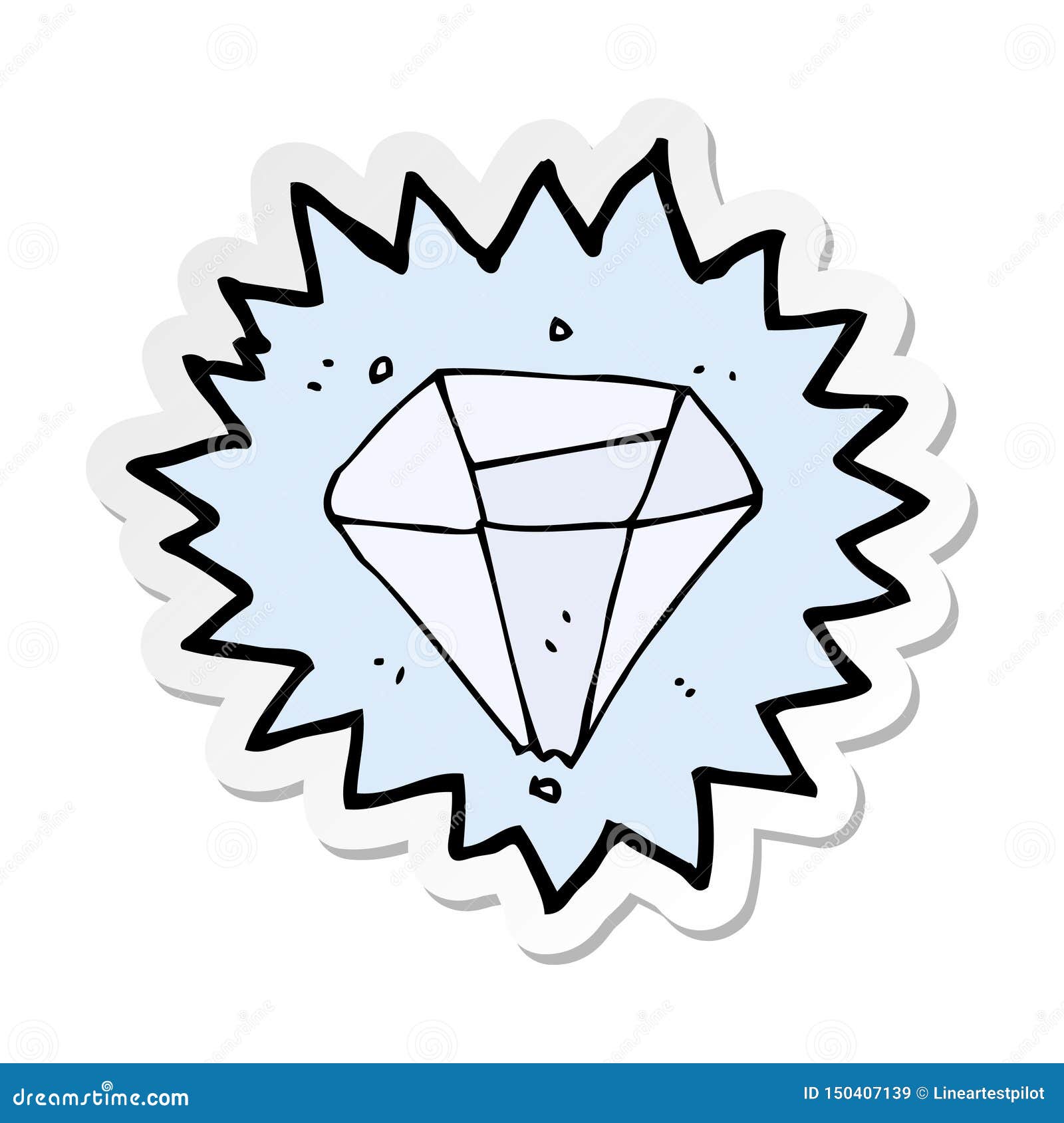 Sticker of a Cartoon Diamond Stock Vector - Illustration of symbol ...