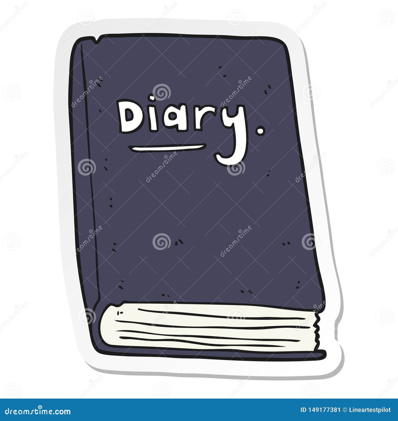 Sticker of a cartoon diary stock vector. Illustration of artwork ...