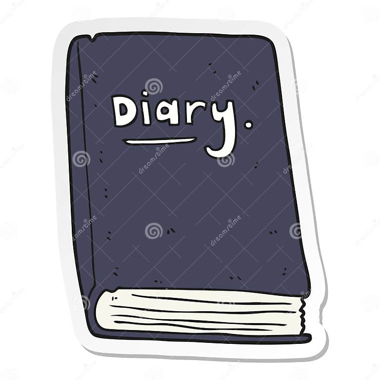 Sticker of a cartoon diary stock vector. Illustration of artwork ...