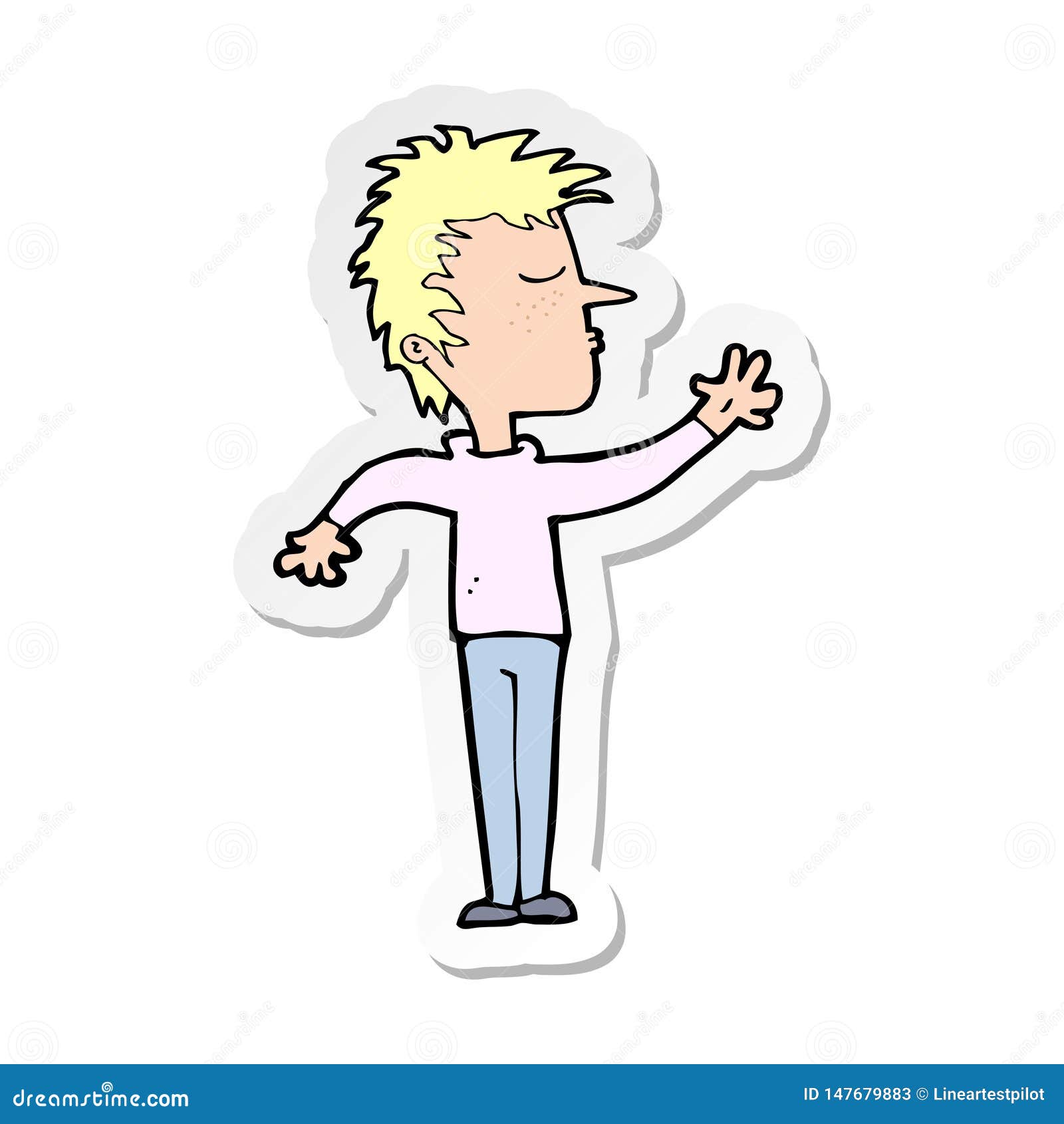 Sticker of a Cartoon Dismissive Man Stock Vector - Illustration of male ...