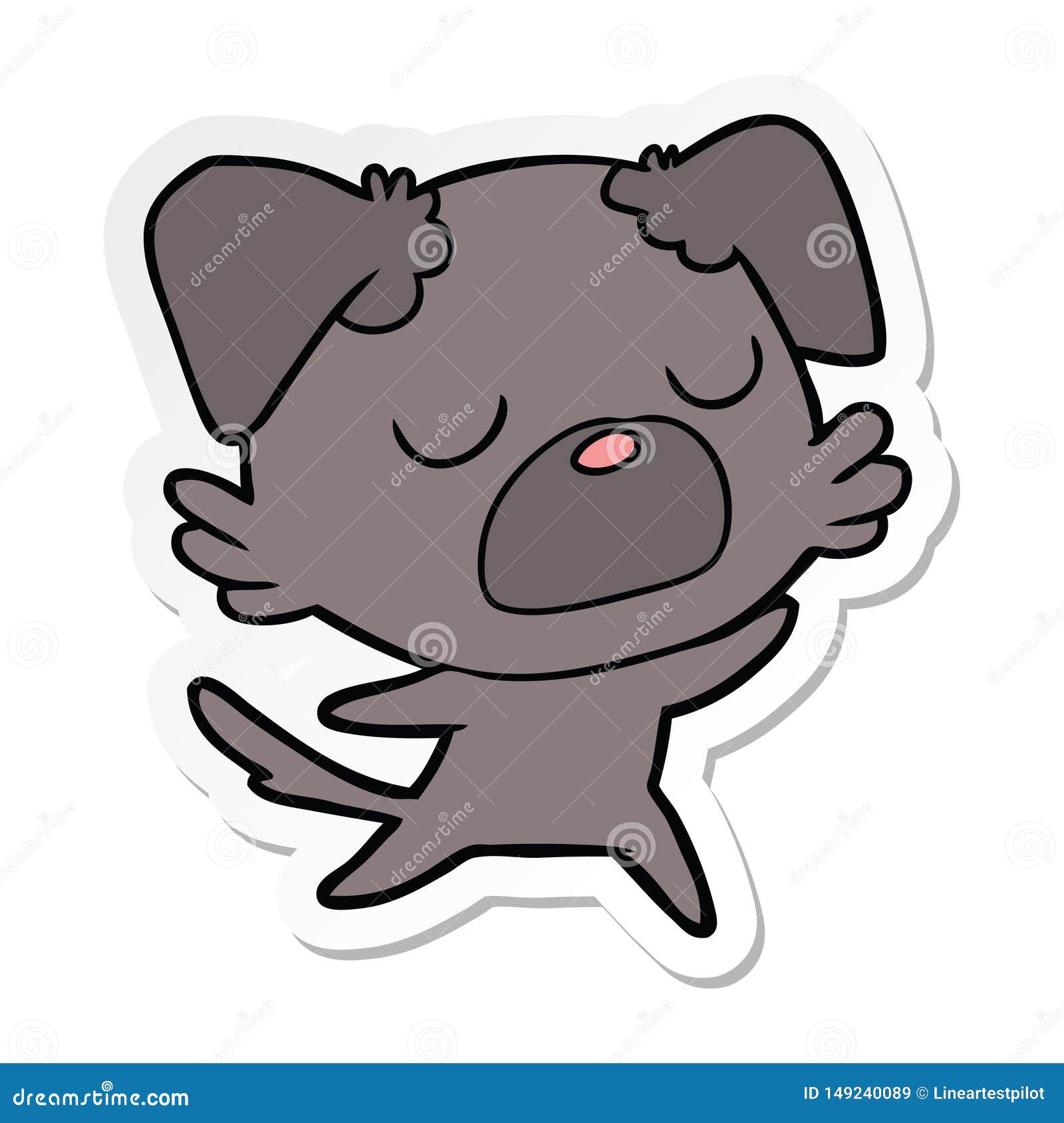 Sticker of a cartoon dog stock vector. Illustration of artwork - 149240089