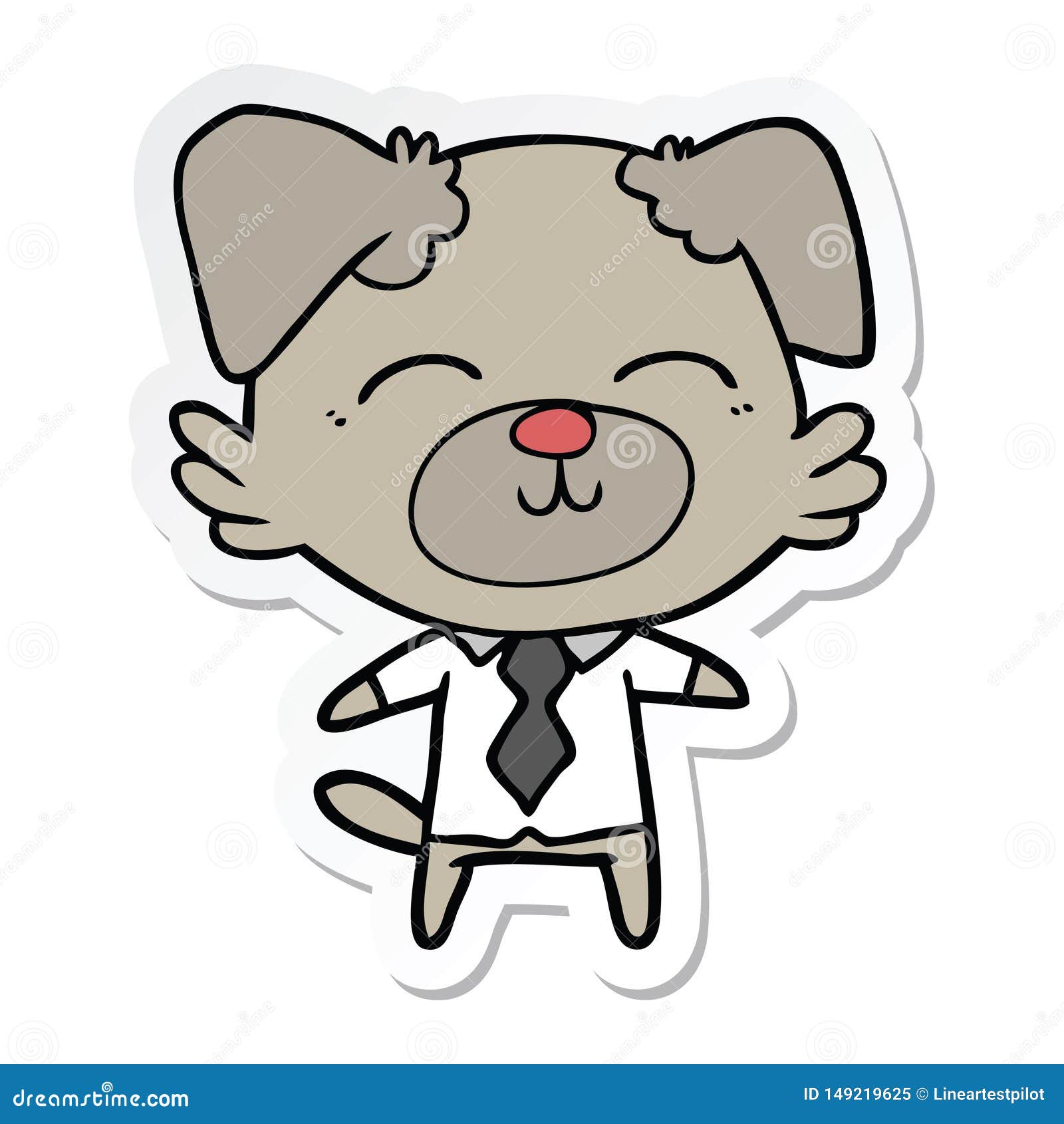 Sticker of a Cartoon Dog Manager Stock Vector - Illustration of boss ...