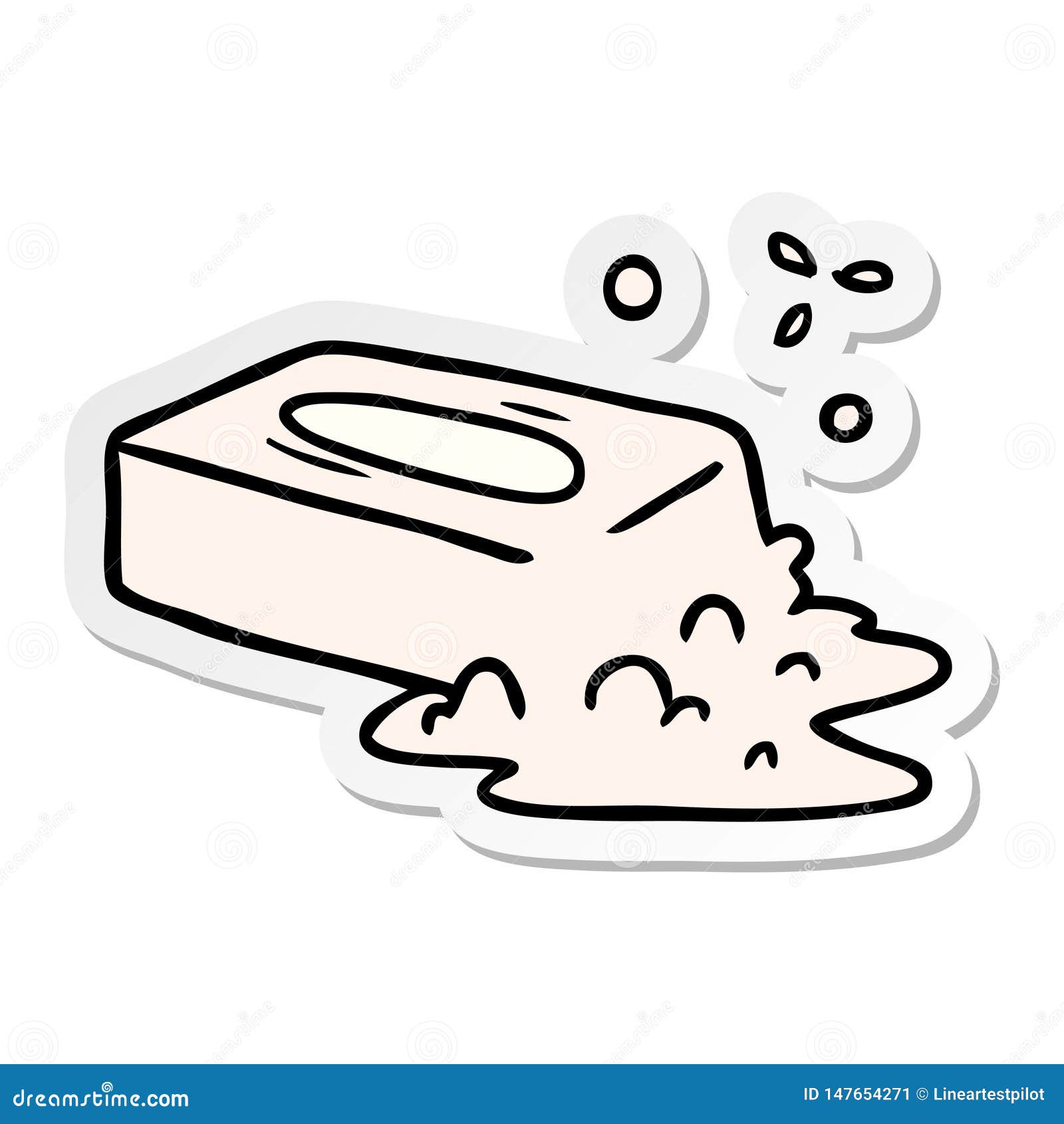 Sticker Cartoon Doodle of a Bubbled Soap Stock Vector - Illustration of ...