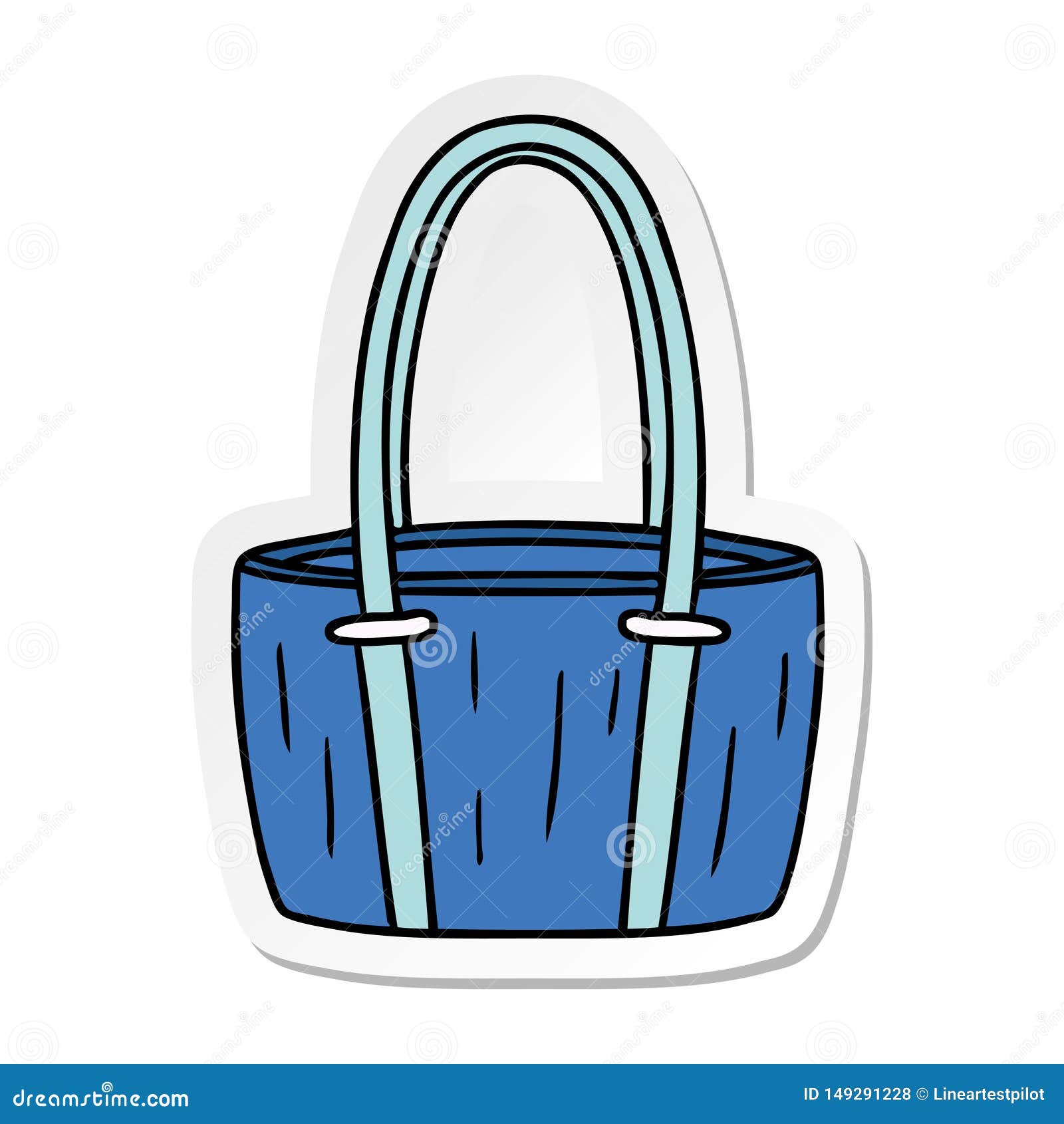 Sticker Cartoon Doodle of a Red Big Bag Stock Vector - Illustration of ...