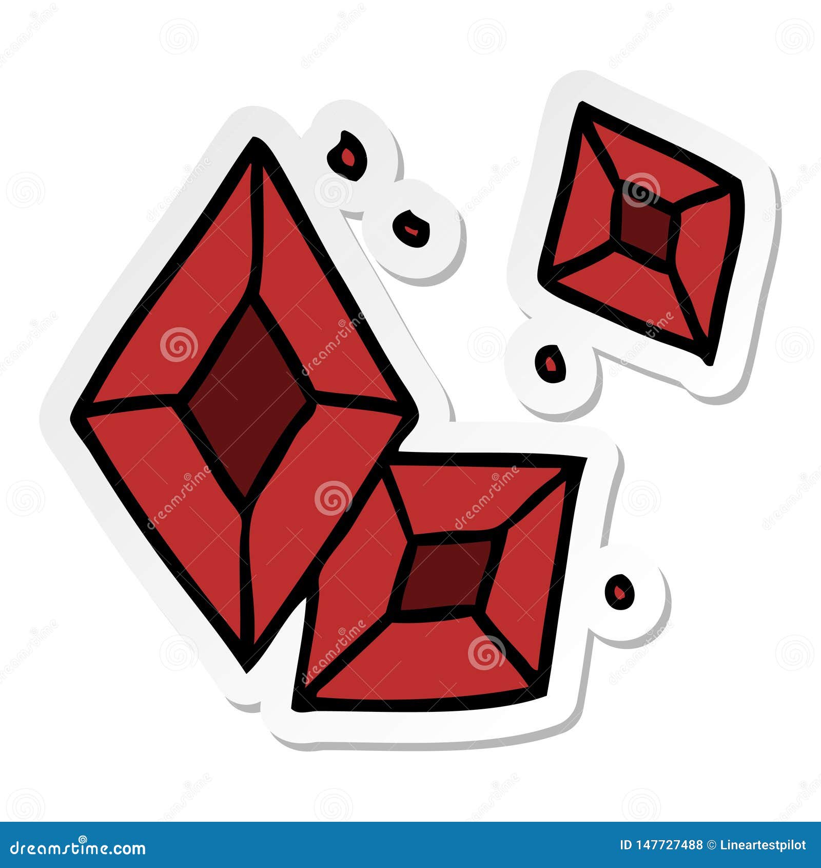 Sticker Cartoon Doodle of Some Ruby Gems Stock Vector - Illustration of ...