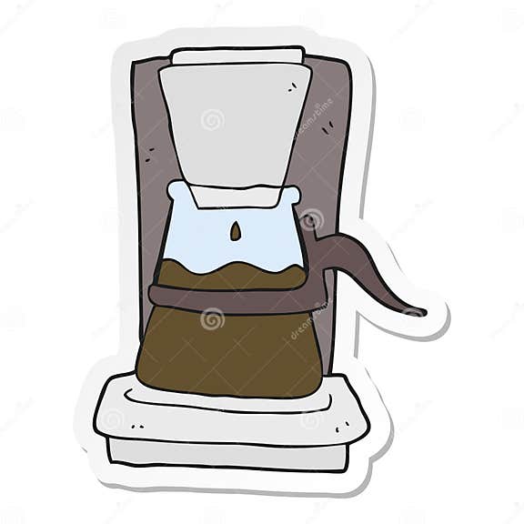 Sticker of a Cartoon Drip Filter Coffee Maker Stock Vector ...