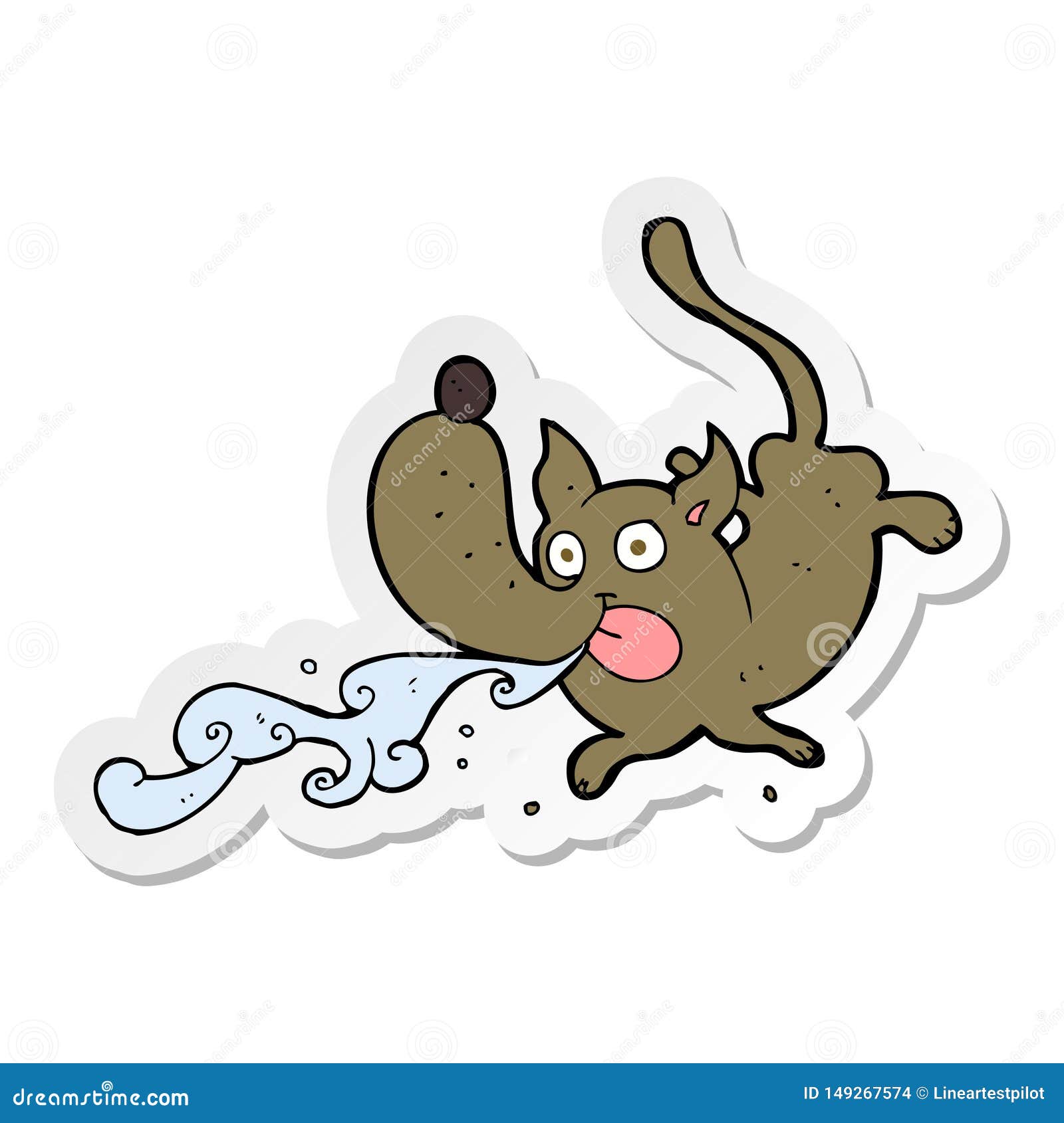 Sticker of a Cartoon Drooling Dog Stock Vector - Illustration of sign ...