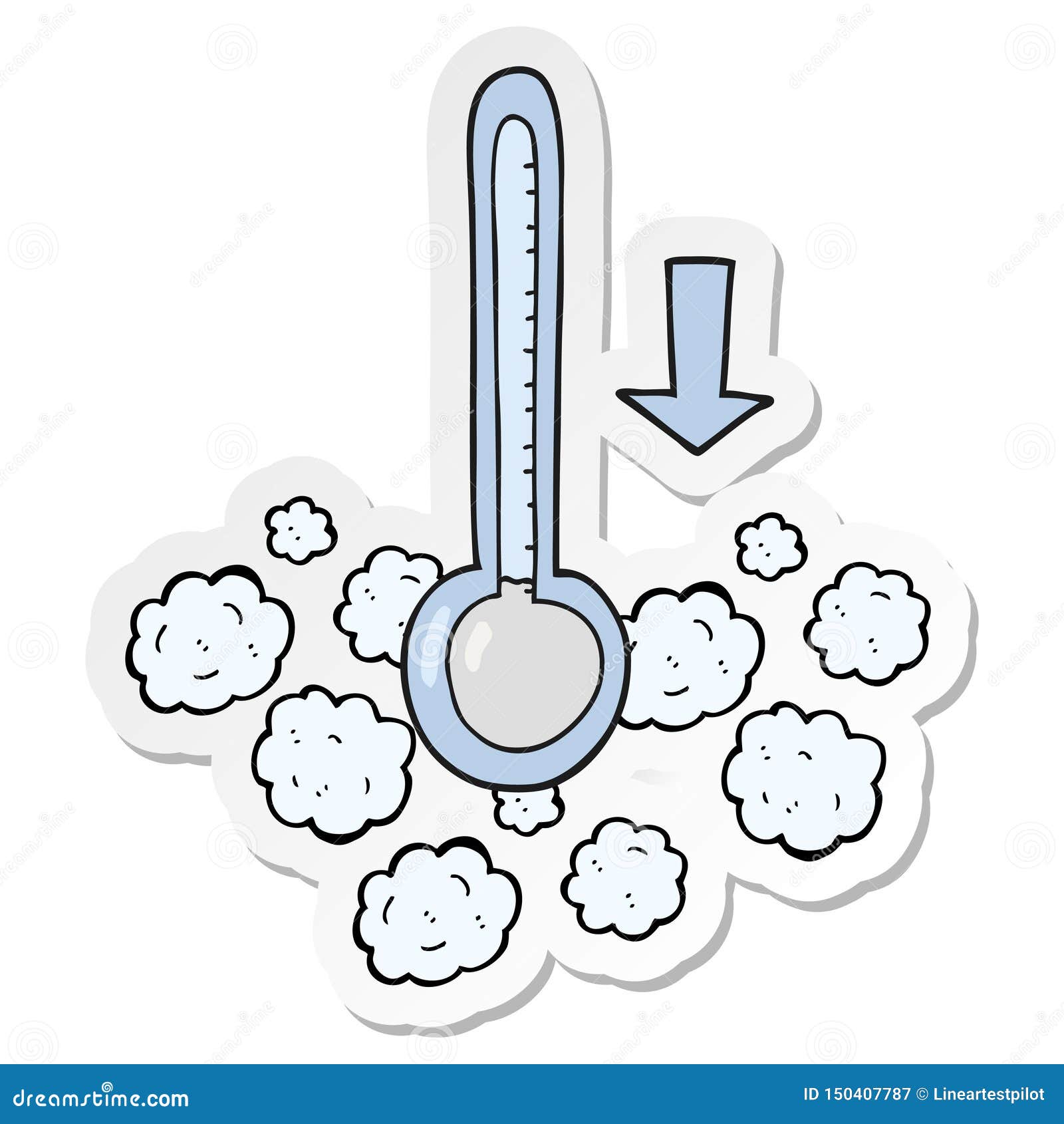 Sticker of a Cartoon Dropping Temperature Stock Vector - Illustration ...
