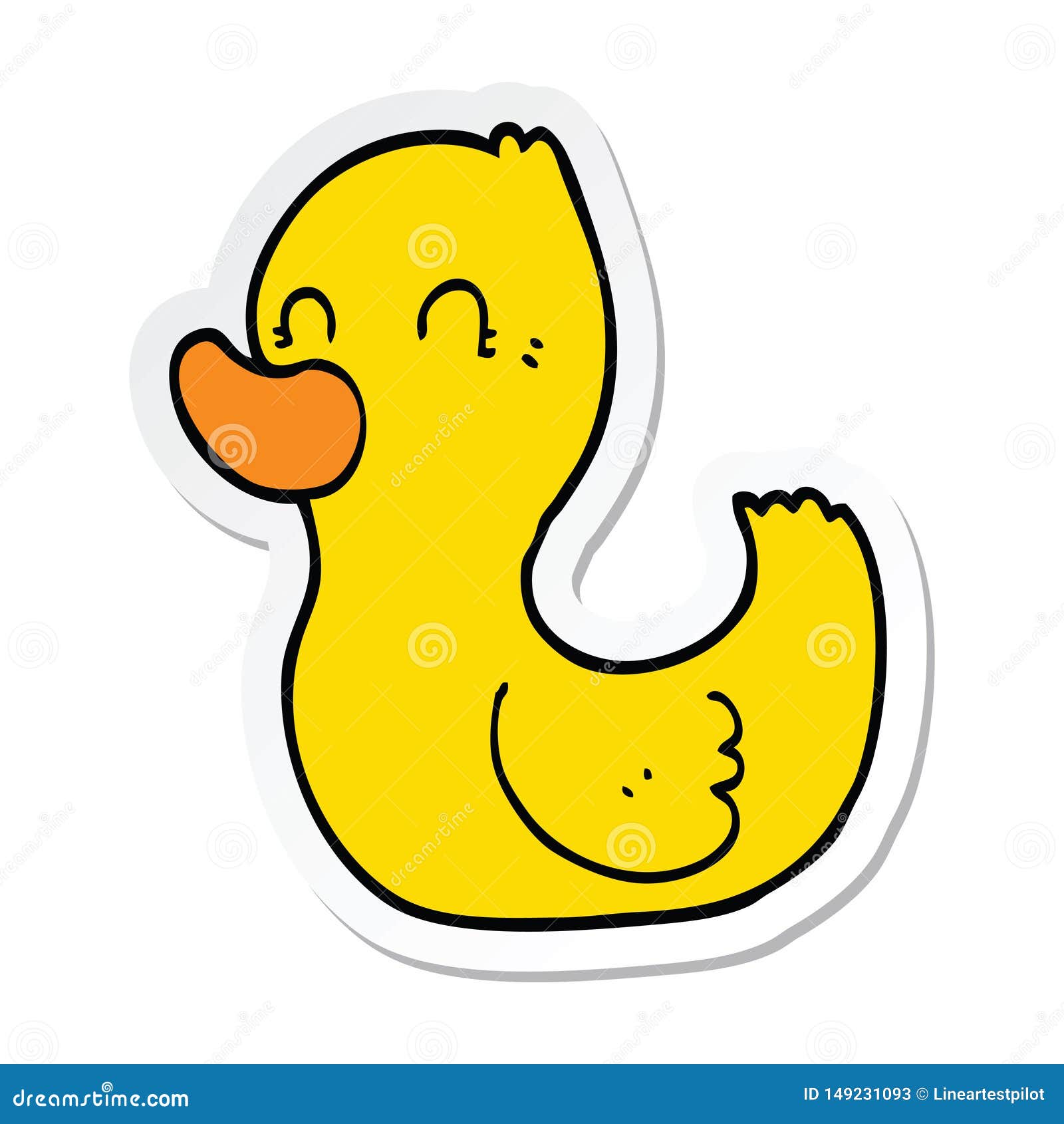 Sticker of a cartoon duck stock vector. Illustration of decal - 149231093