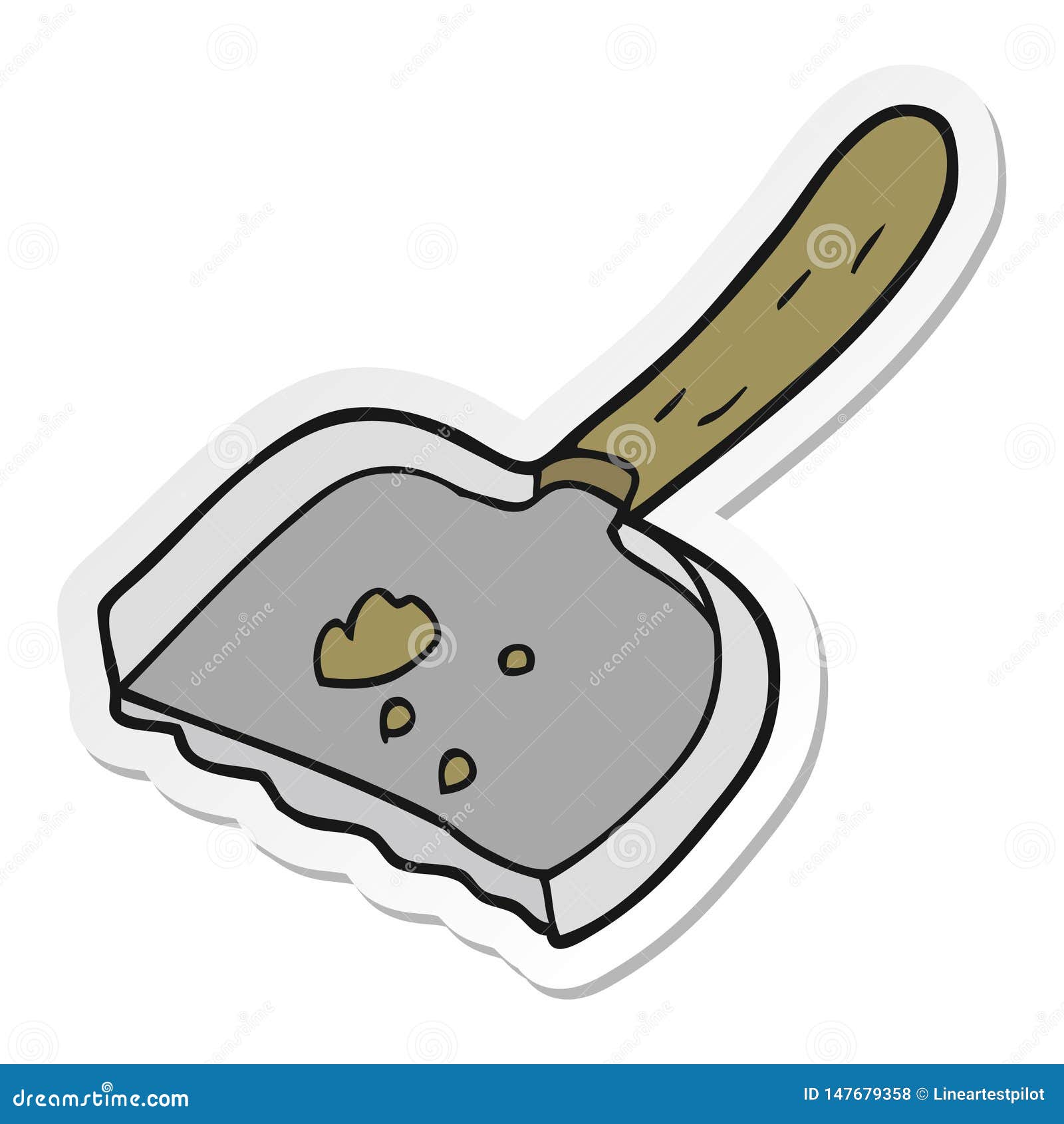 Sticker of a Cartoon Dust Pan Stock Vector - Illustration of sign ...