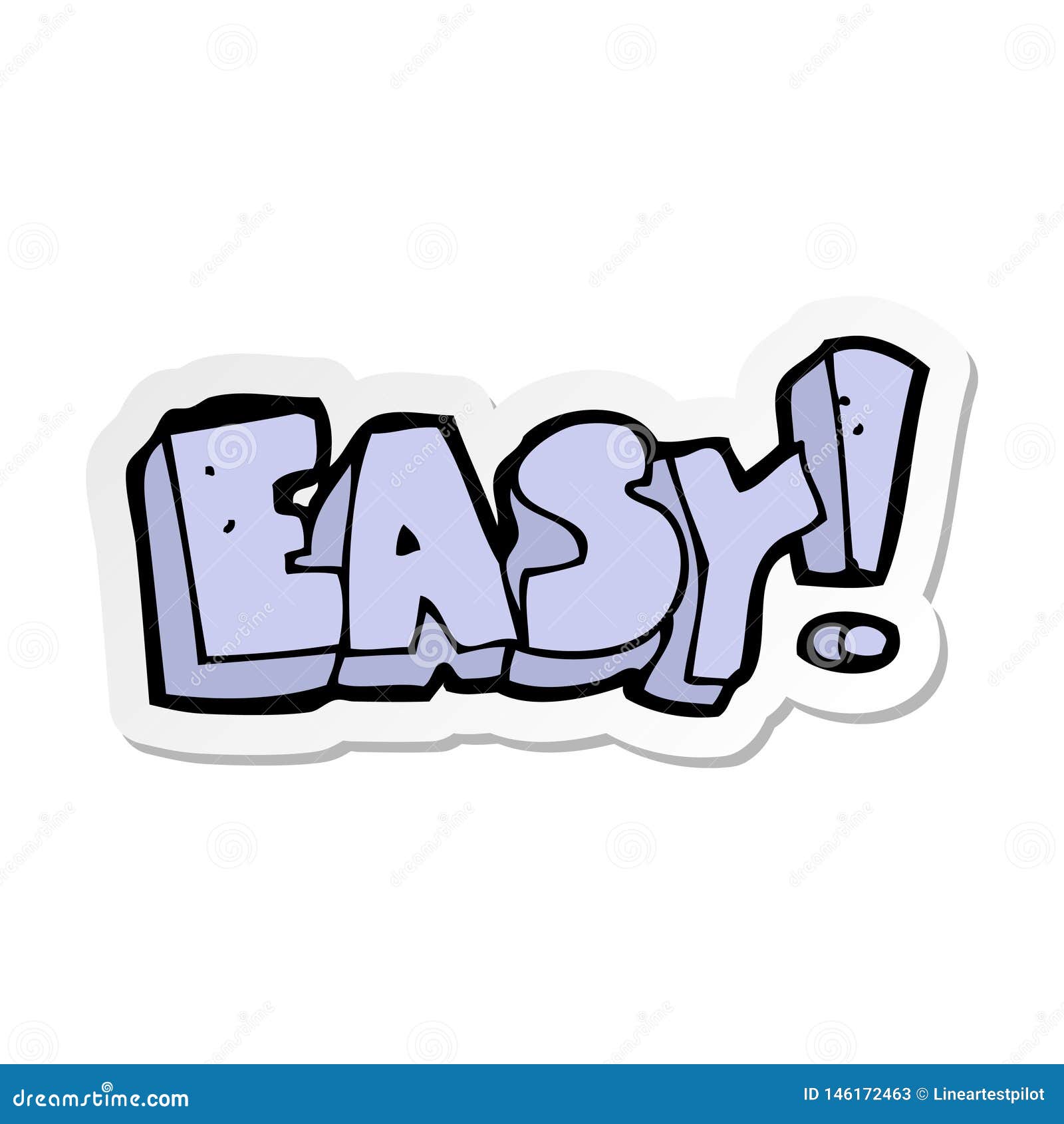 Sticker of a Cartoon Easy Sign Stock Vector - Illustration of design ...
