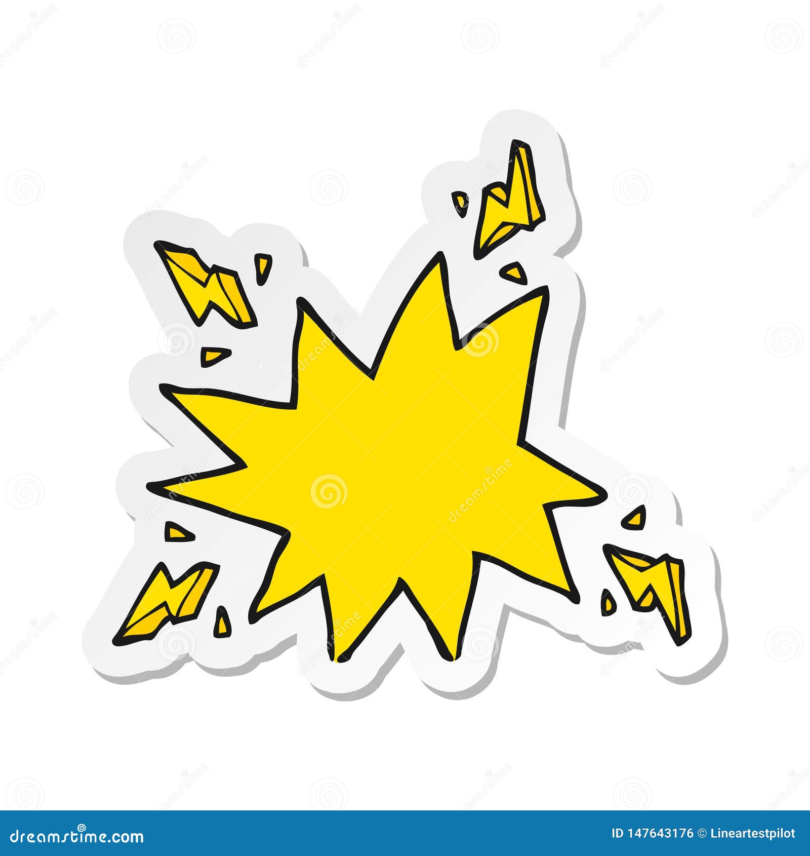 Sticker of a Cartoon Electrical Sparks Stock Vector - Illustration of ...