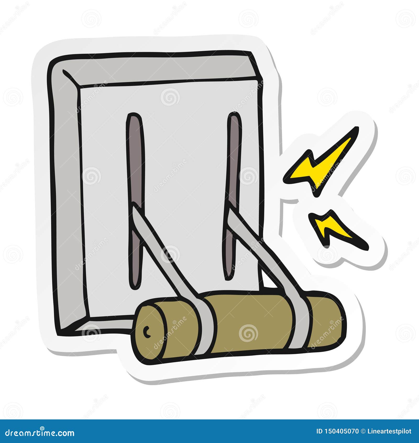 Sticker of a Cartoon Electrical Switch Stock Vector - Illustration of ...