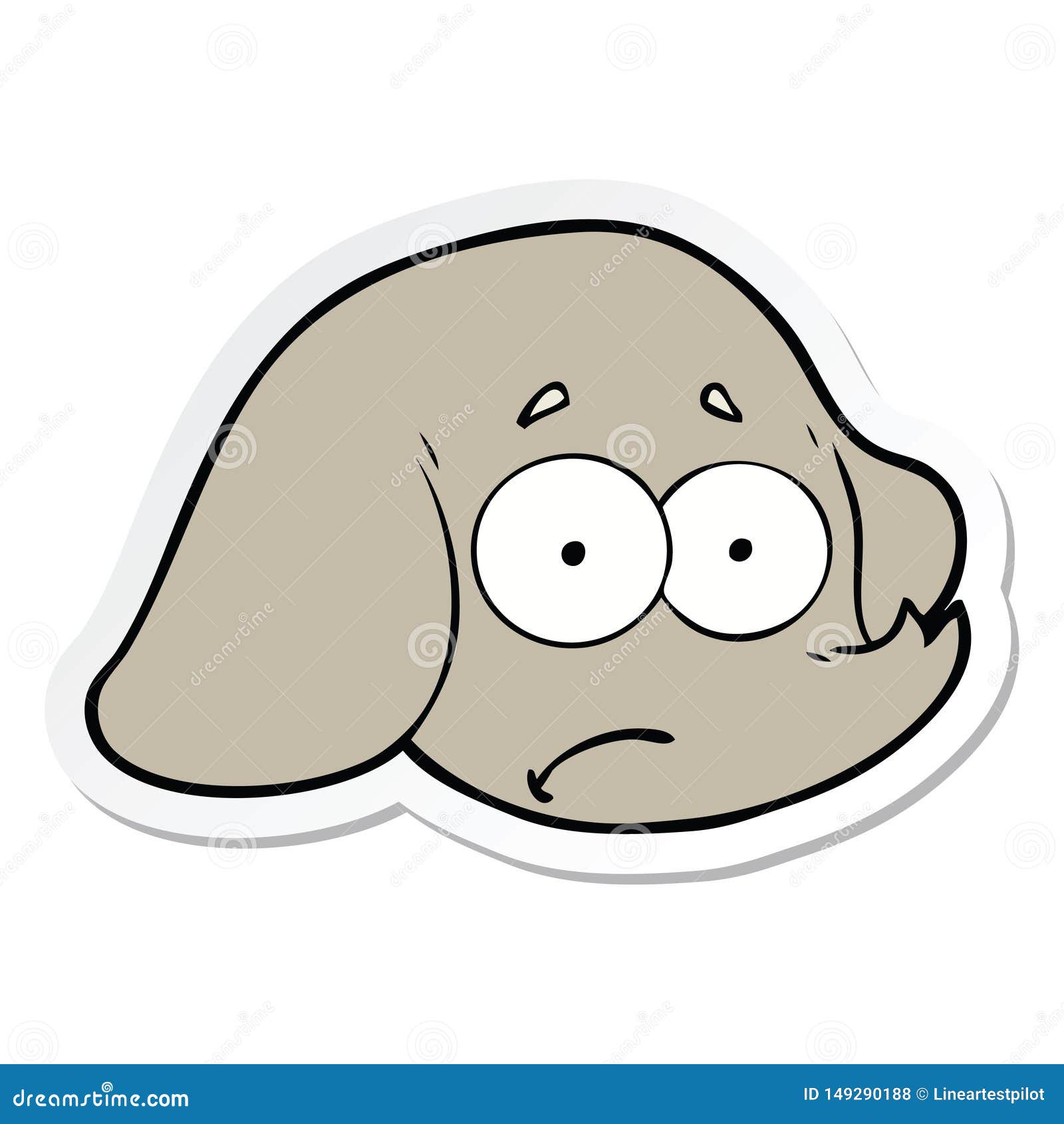 Sticker of a Cartoon Elephant Face Stock Vector - Illustration of funny ...