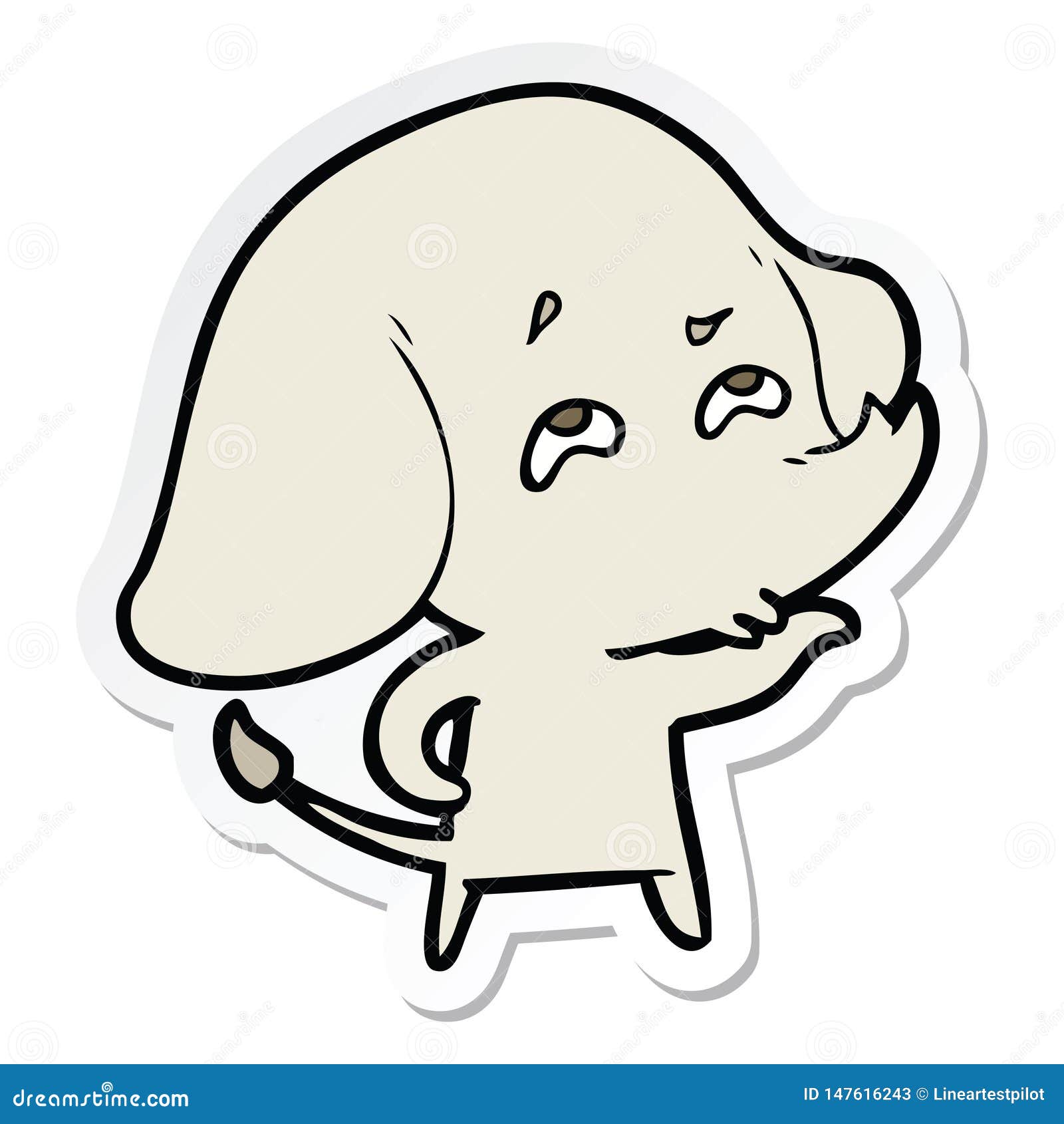 Sticker of a Cartoon Elephant Remembering Stock Vector - Illustration ...