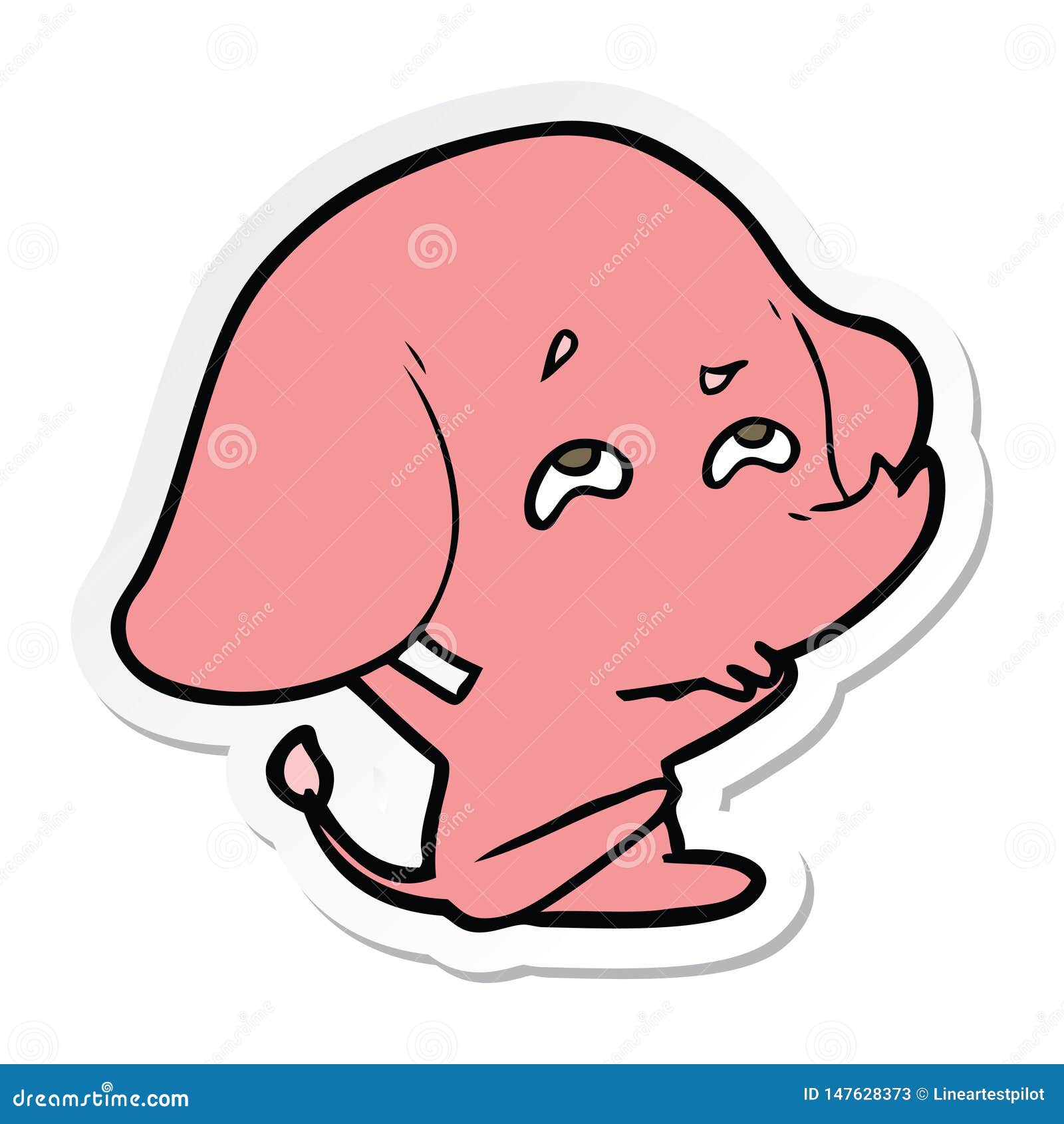 Sticker of a Cartoon Elephant Remembering Stock Vector - Illustration ...