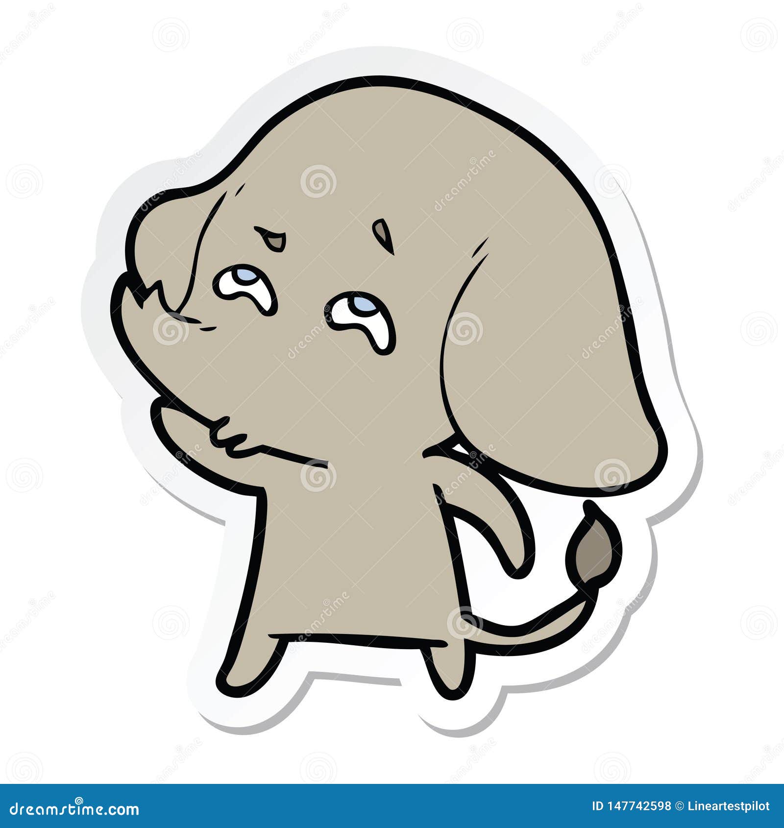 Sticker of a Cartoon Elephant Remembering Stock Vector - Illustration ...