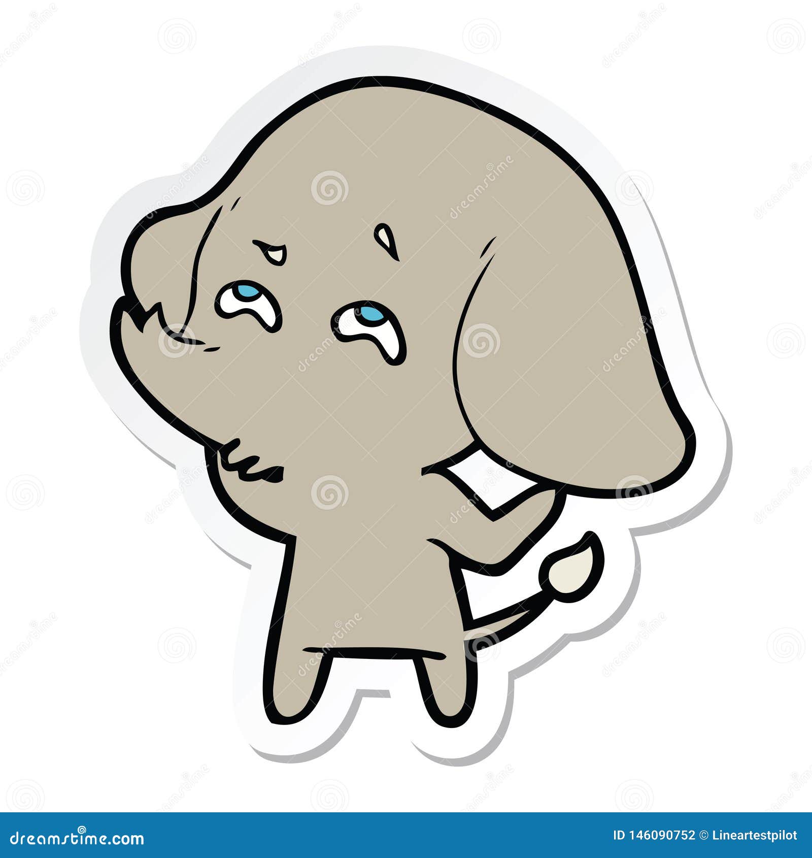 Sticker of a Cartoon Elephant Remembering Stock Vector - Illustration ...