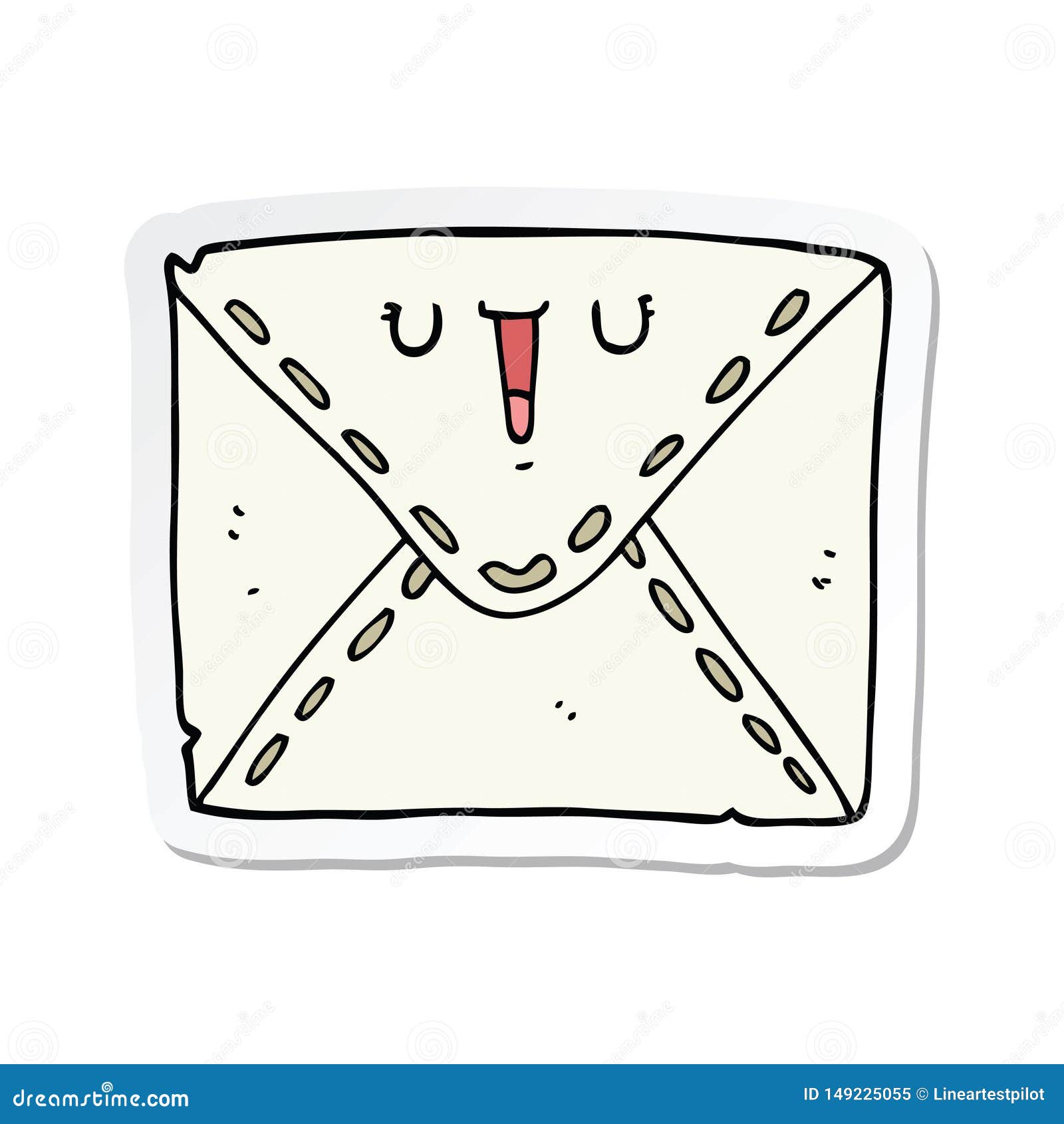 Sticker of a Cartoon Envelope Stock Vector - Illustration of retro ...