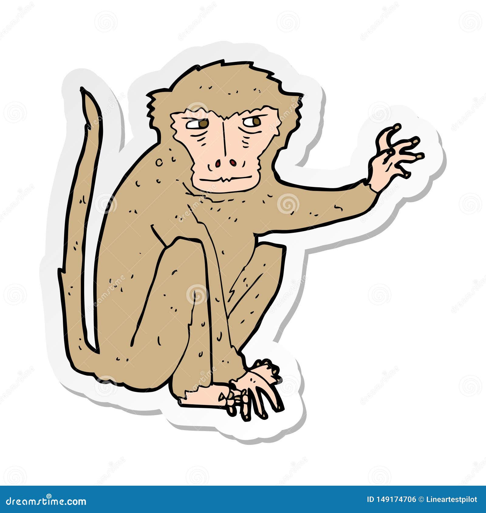Evil Monkey Face, Funny Cartoon Style Stock Image | CartoonDealer.com ...