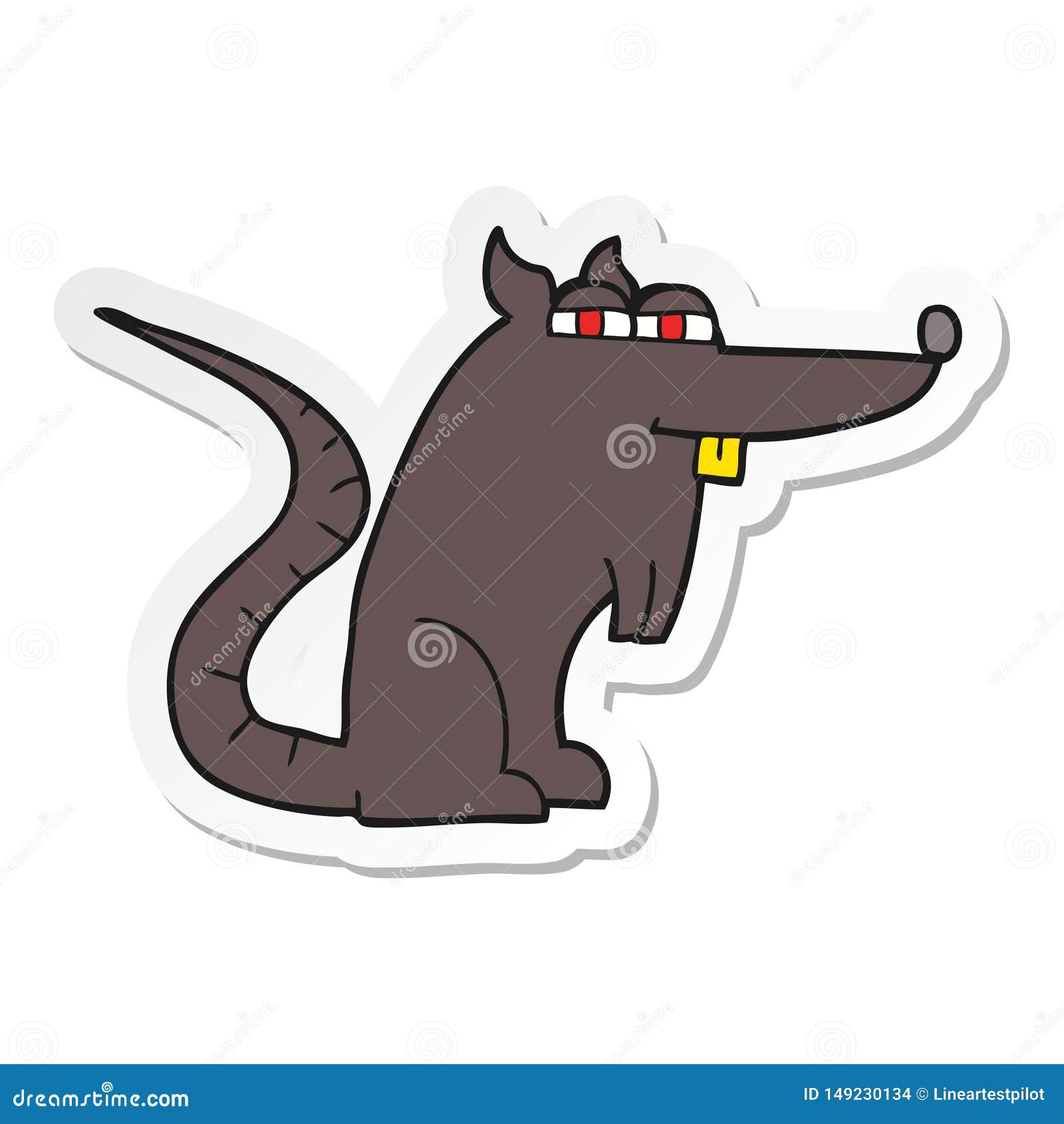 Sticker of a Cartoon Evil Rat Stock Vector - Illustration of icon ...