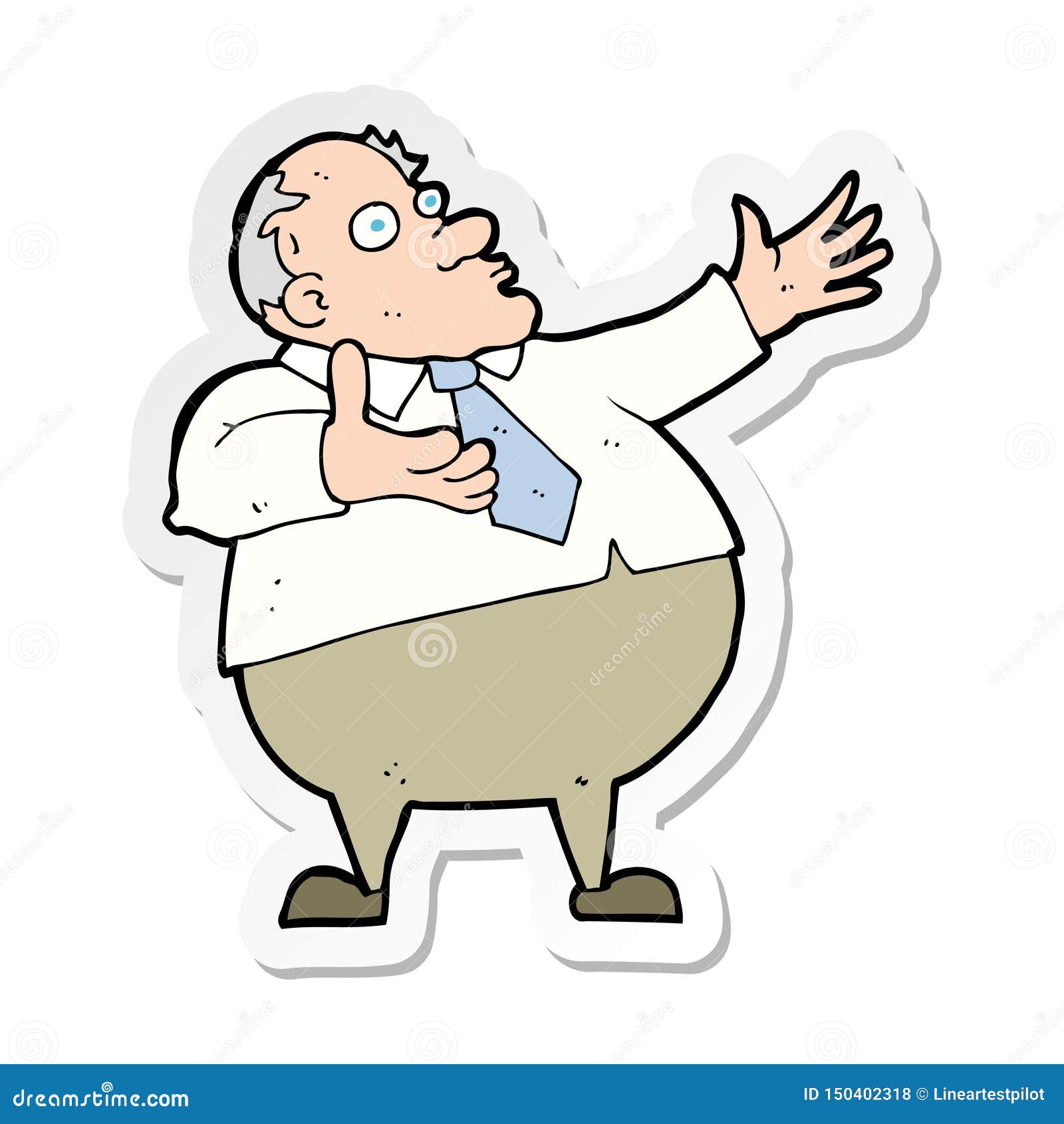 Sticker of a Cartoon Exasperated Middle Aged Man Stock Vector ...