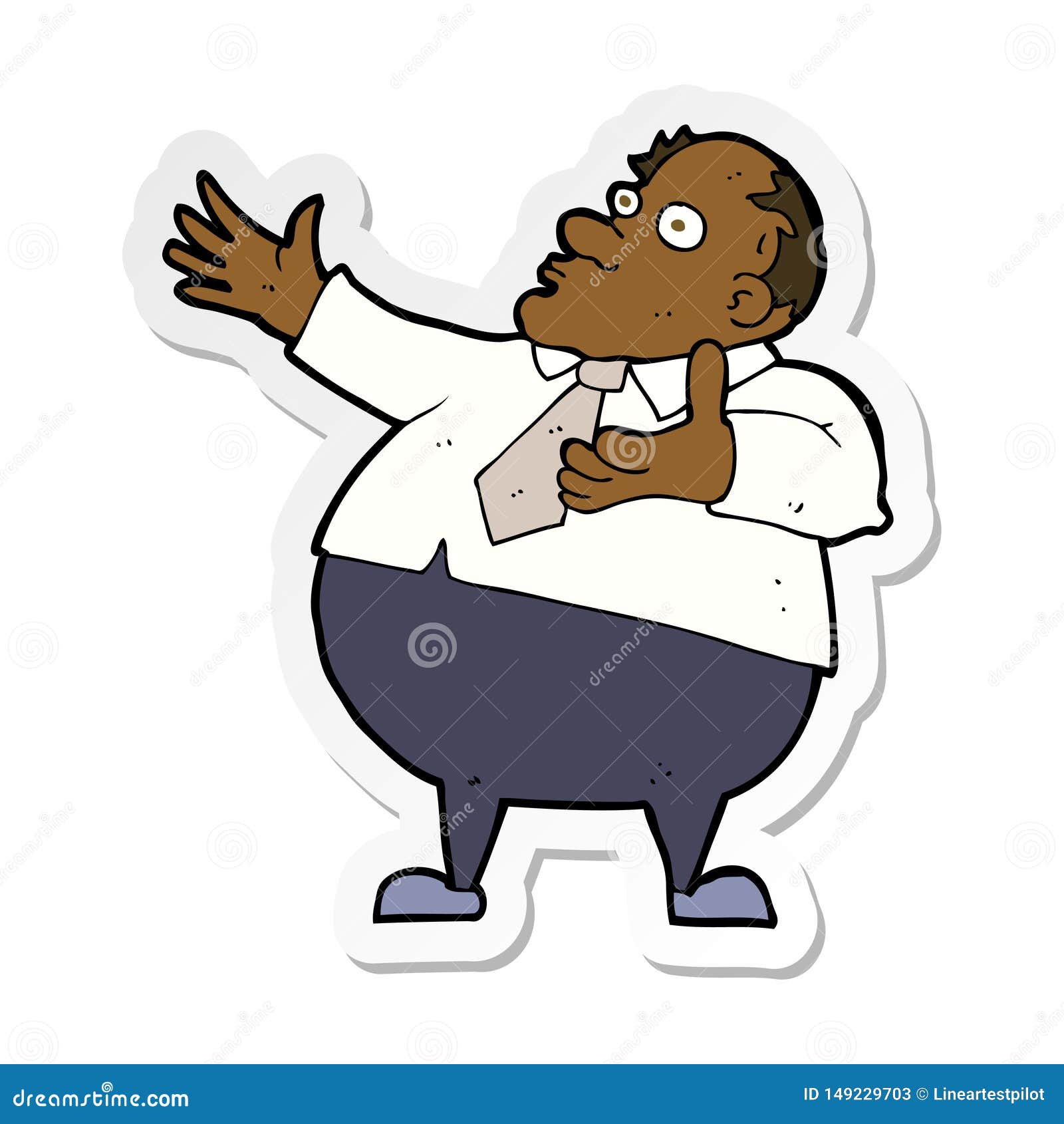 Sticker of a Cartoon Exasperated Middle Aged Man Stock Vector ...