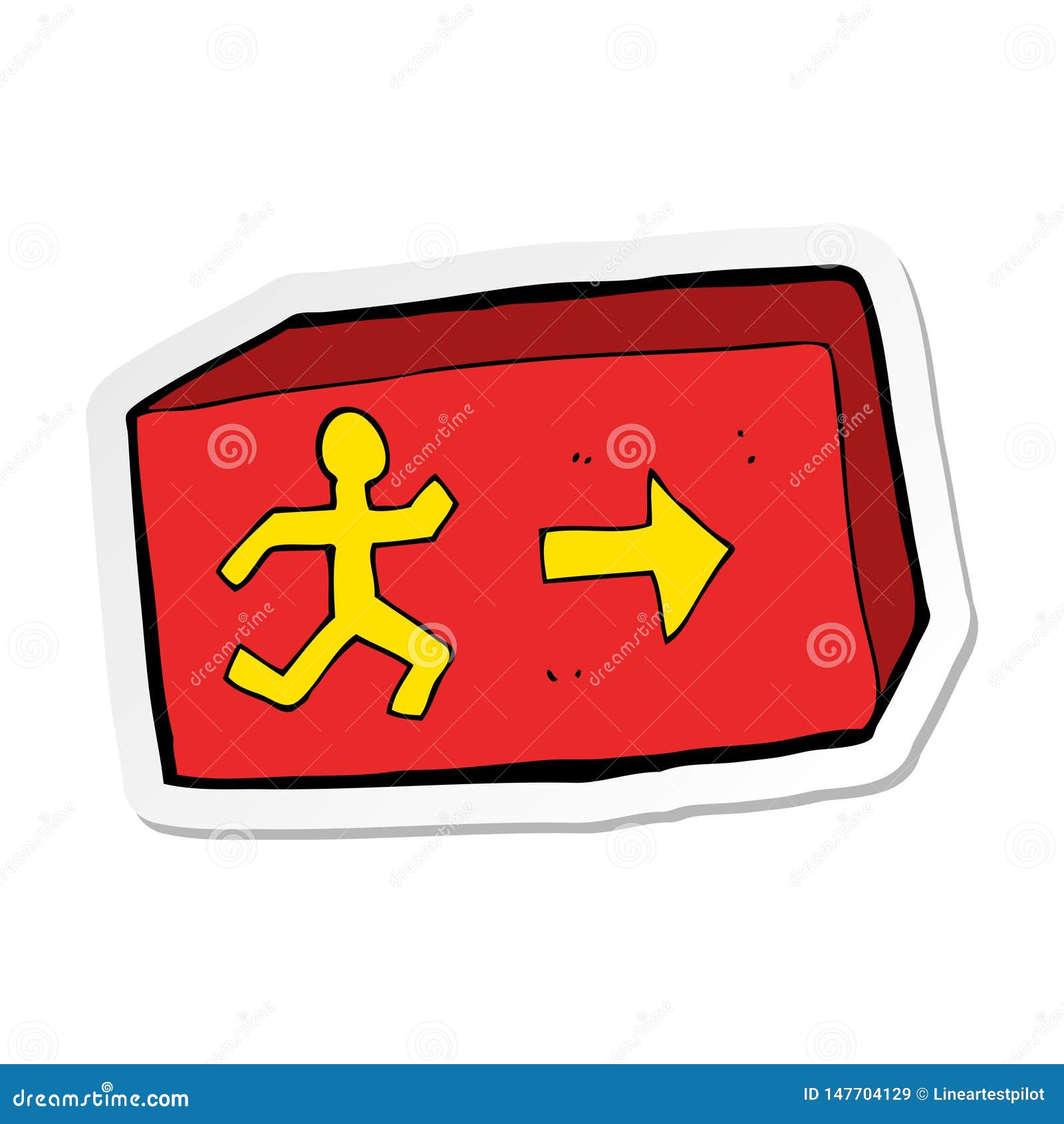 Sticker of a Cartoon Exit Sign Stock Vector - Illustration of ...