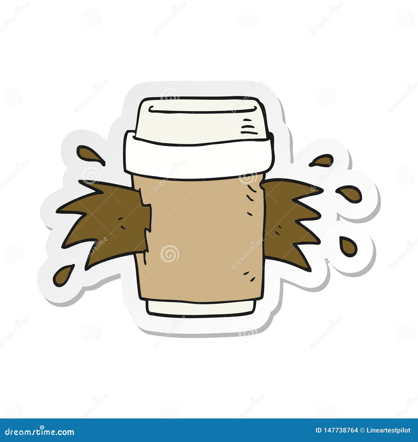 Sticker of a Cartoon Exploding Coffee Cup Stock Vector - Illustration ...