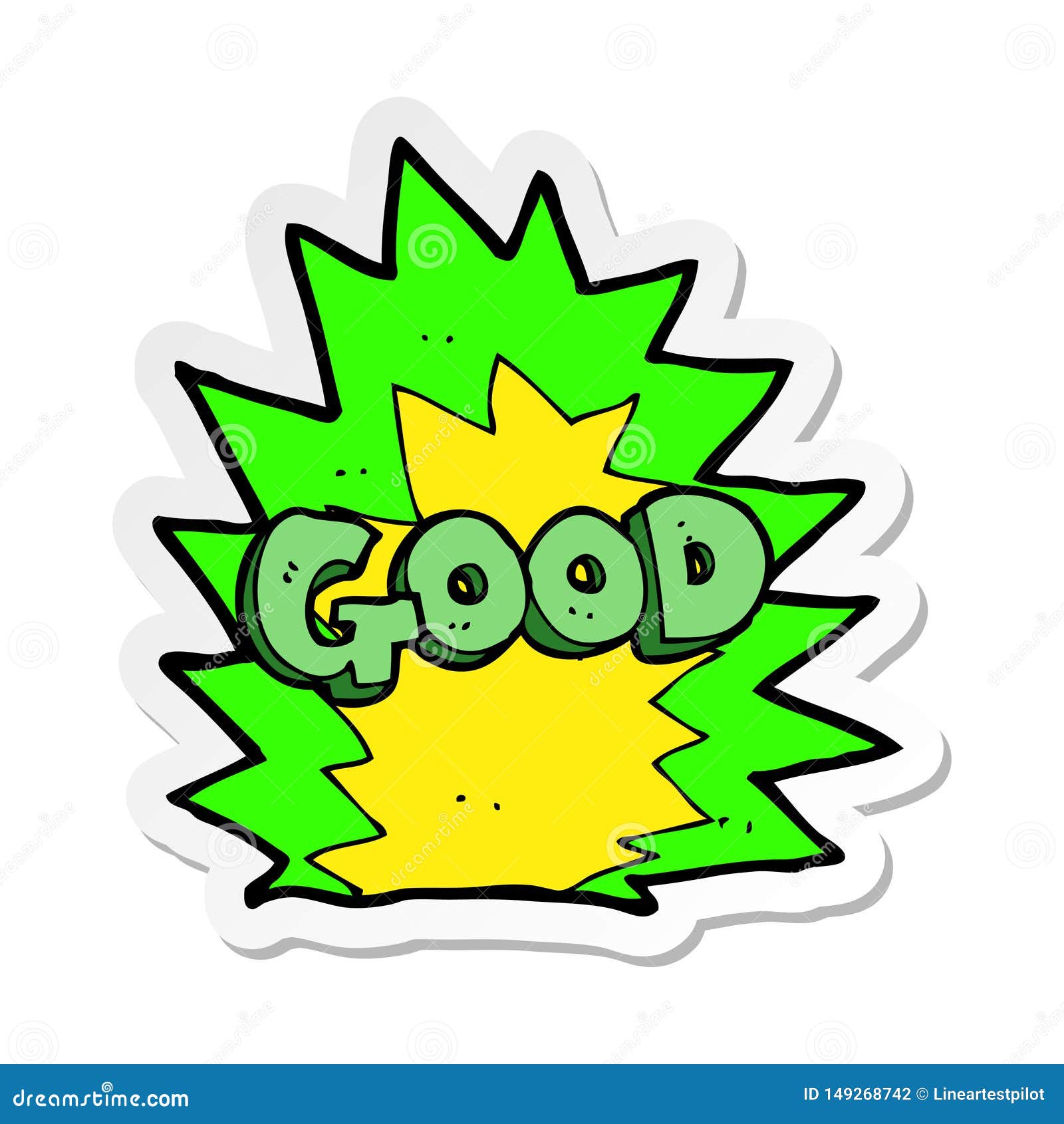 Sticker of a Cartoon Explosion Good Symbol Stock Vector - Illustration ...