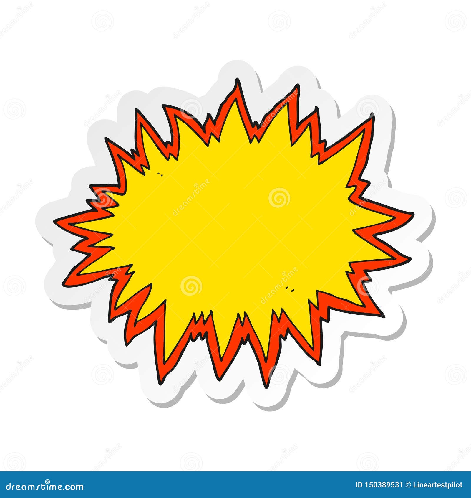 Sticker of a Cartoon Explosion Sign Stock Vector - Illustration of ...