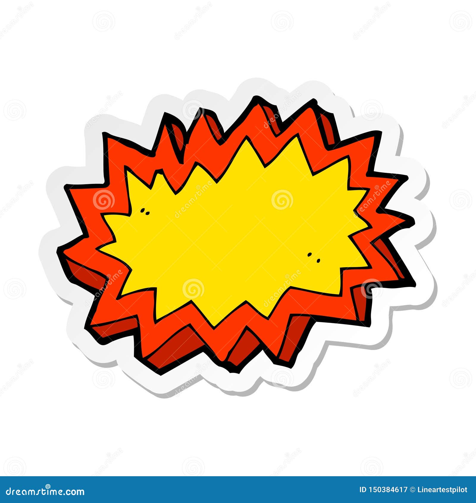 Sticker of a Cartoon Explosion Symbol Stock Vector - Illustration of ...