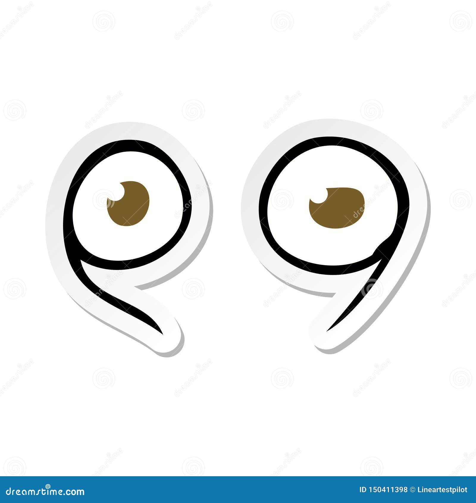Sticker of a cartoon eyes stock vector. Illustration of icon - 150411398