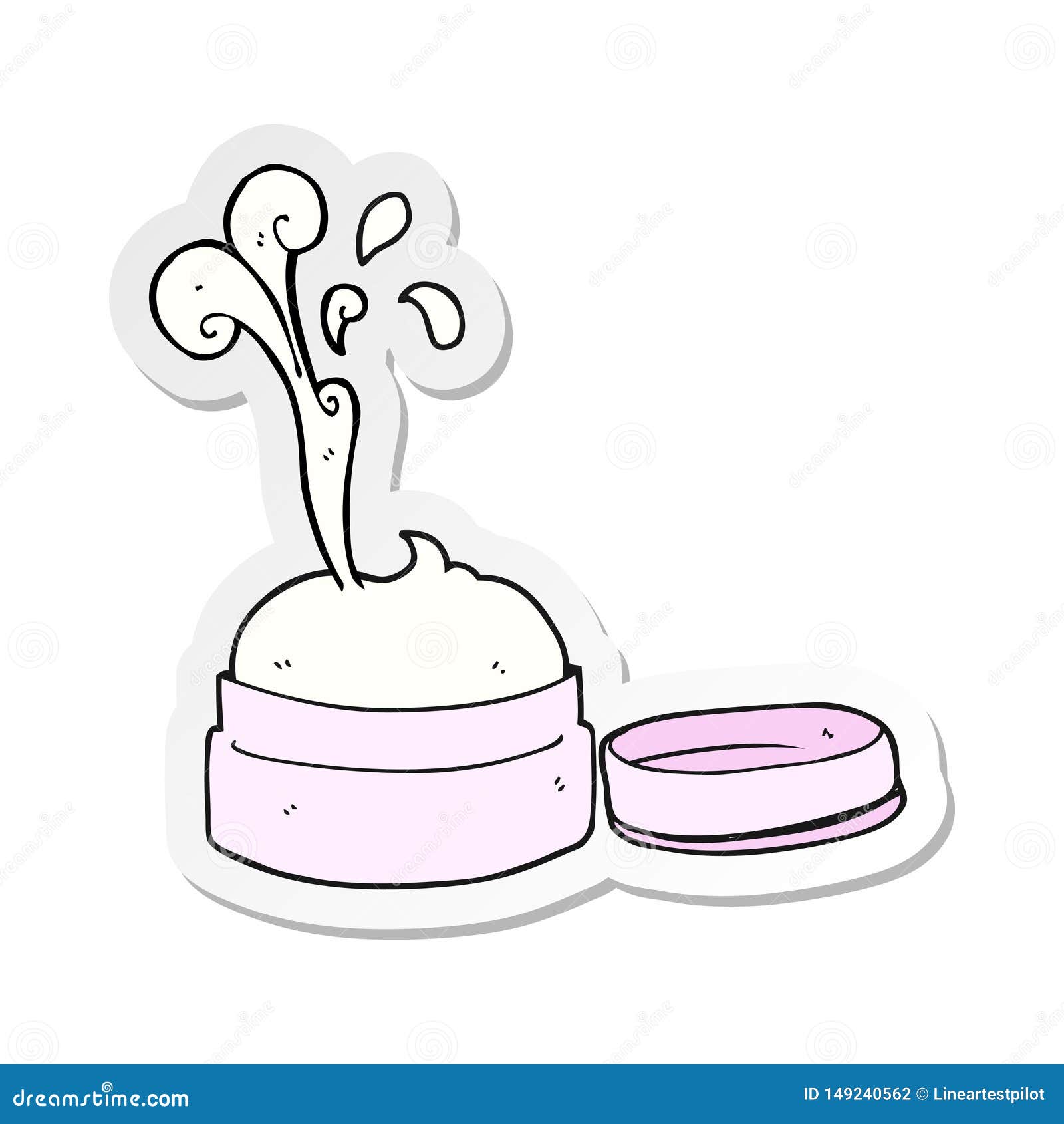 Sticker of a Cartoon Face Cream Stock Vector - Illustration of cartoon ...