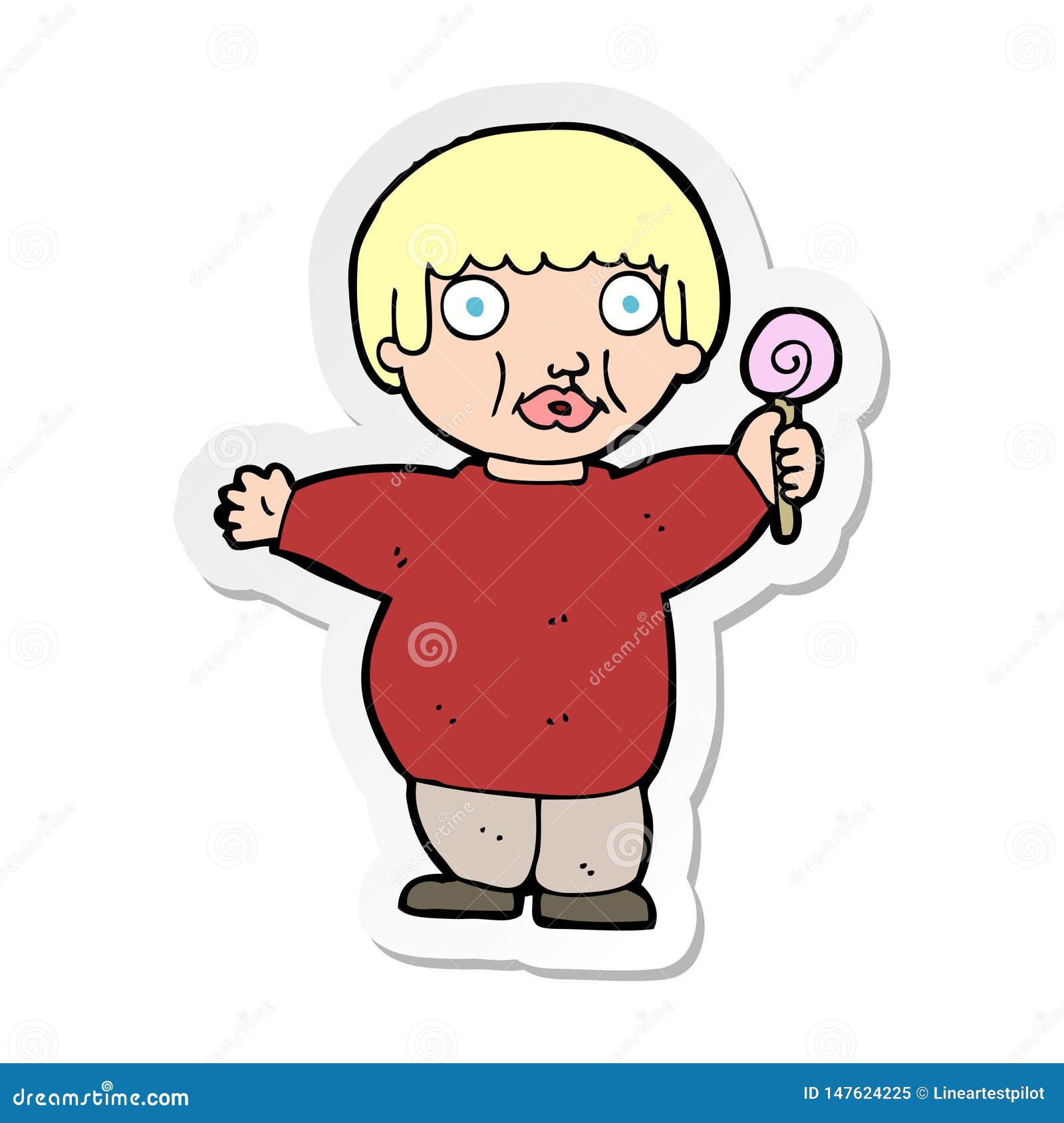 Sticker of a Cartoon Fat Child Stock Vector - Illustration of cartoon ...