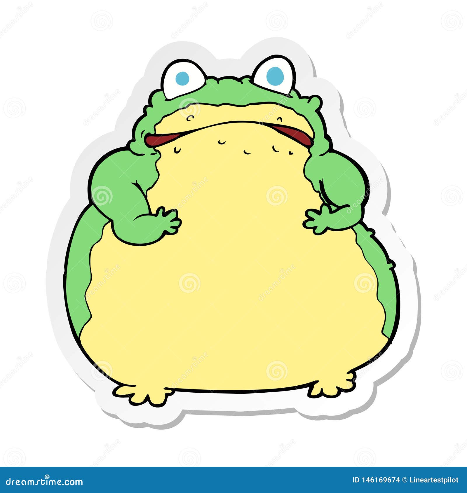 Sticker of a Cartoon Fat Toad Stock Vector - Illustration of cute ...