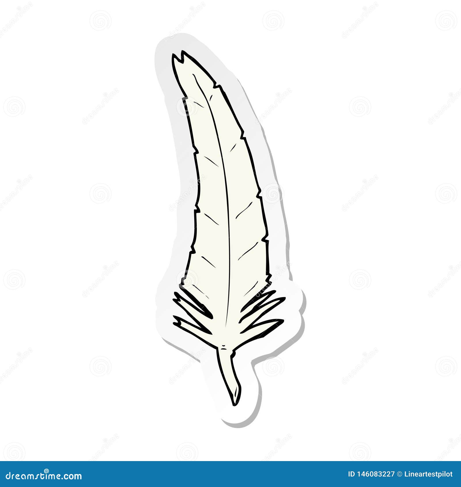 Sticker of a Cartoon Feather Stock Vector - Illustration of sign, hand ...
