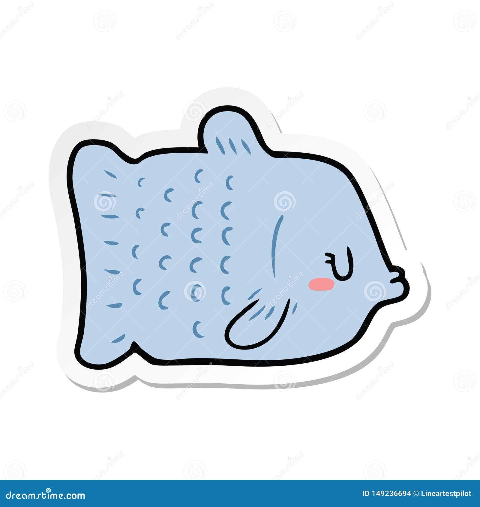 Sticker of a cartoon fish stock vector. Illustration of sticker - 149236694
