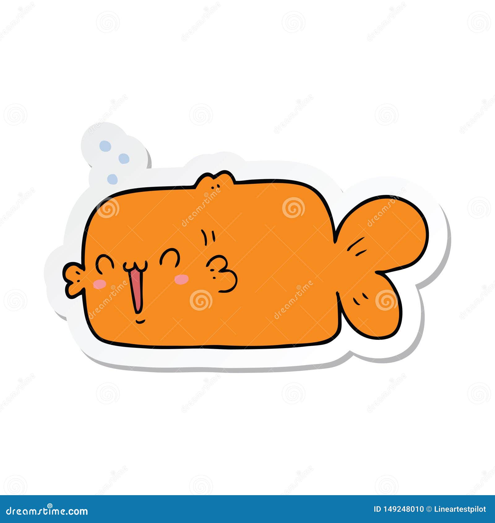 Sticker of a cartoon fish stock vector. Illustration of fish - 149248010