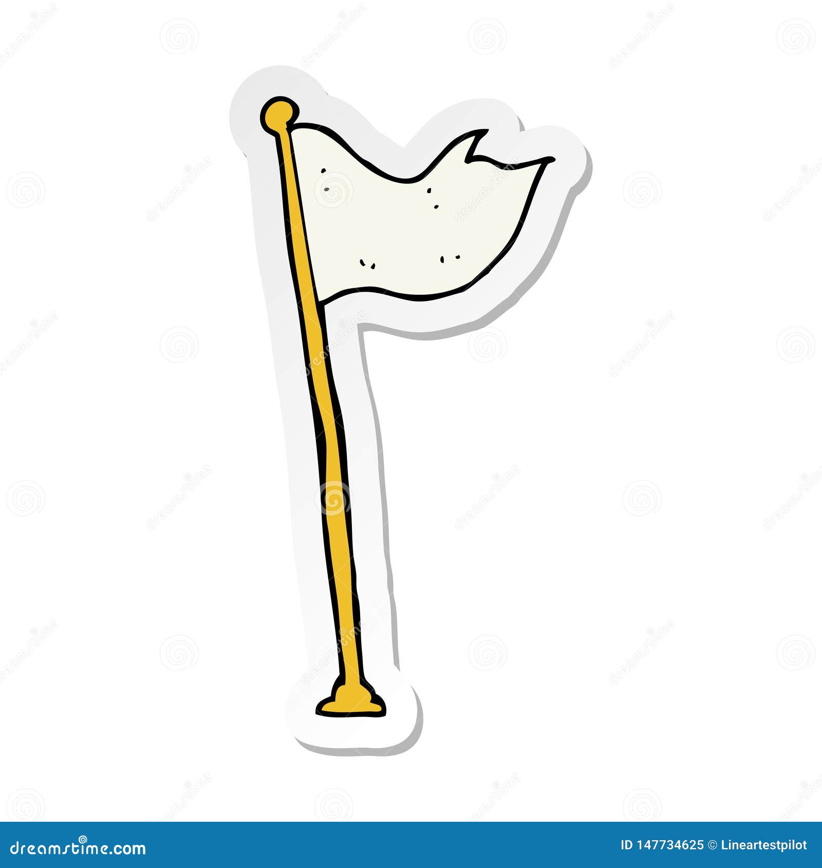 Sticker of a cartoon flag stock vector. Illustration of quirky - 147734625