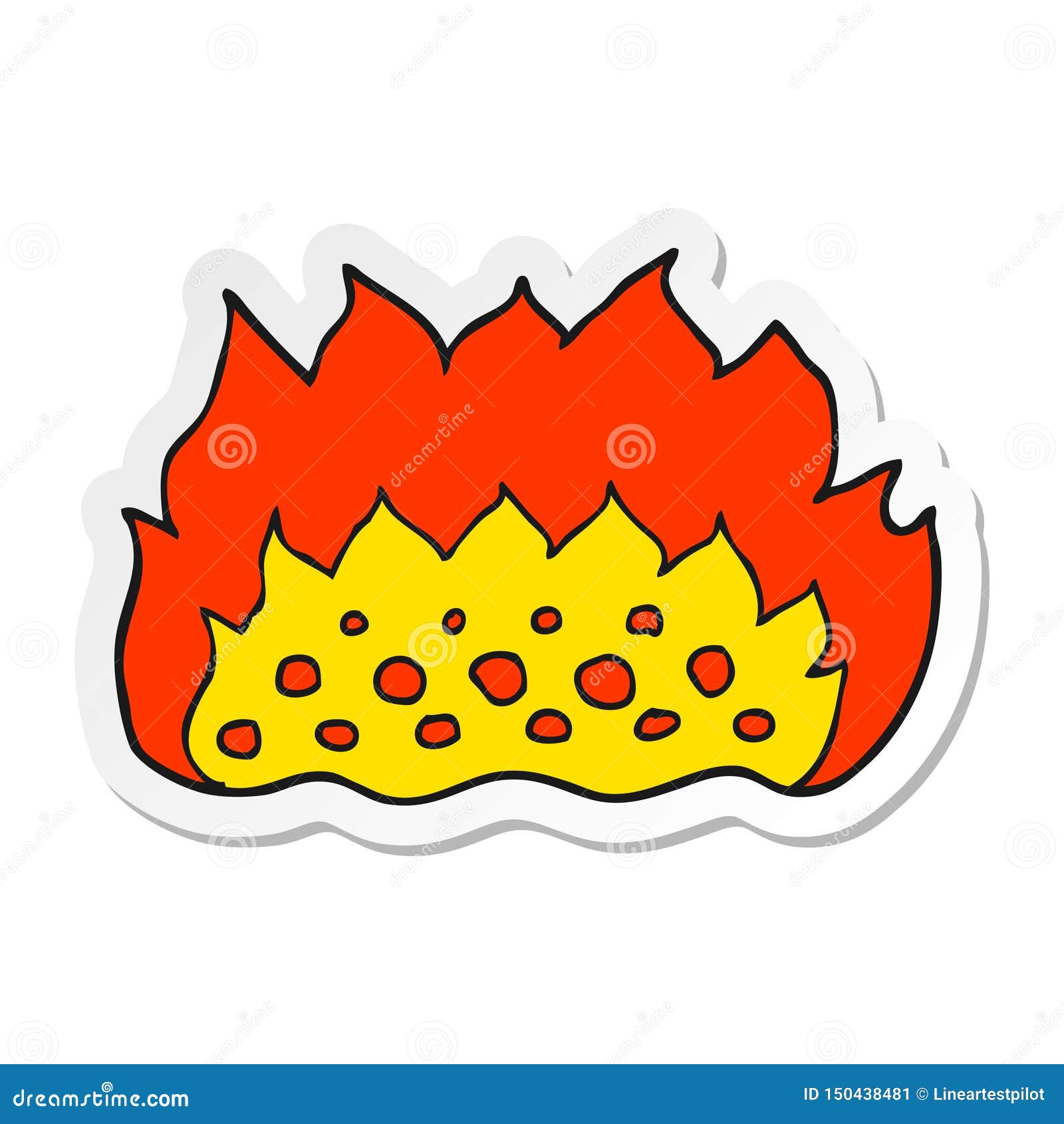 Sticker of a Cartoon Flames Stock Vector - Illustration of drawn ...