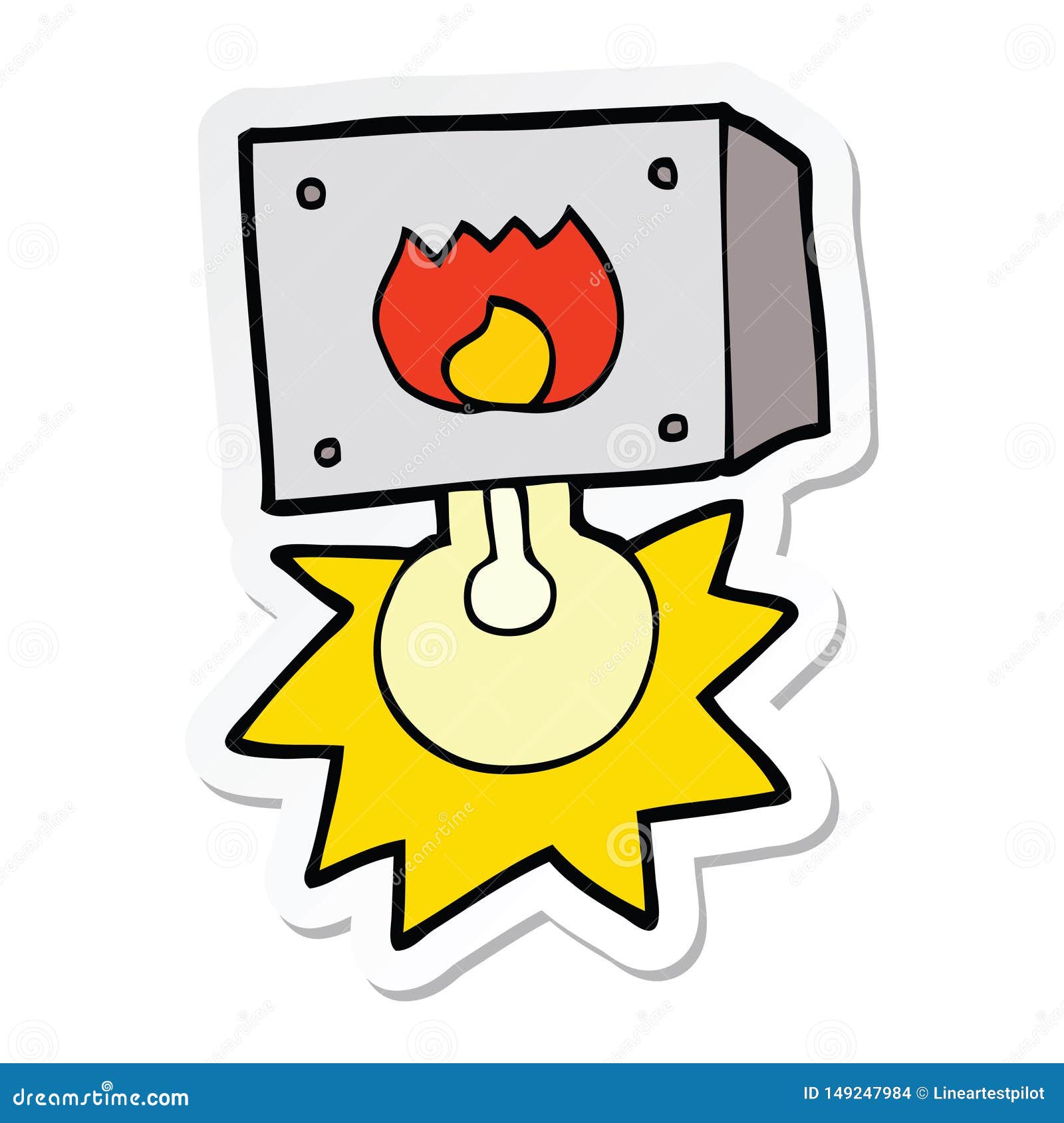 Sticker of a Cartoon Flashing Fire Warning Light Stock Vector ...