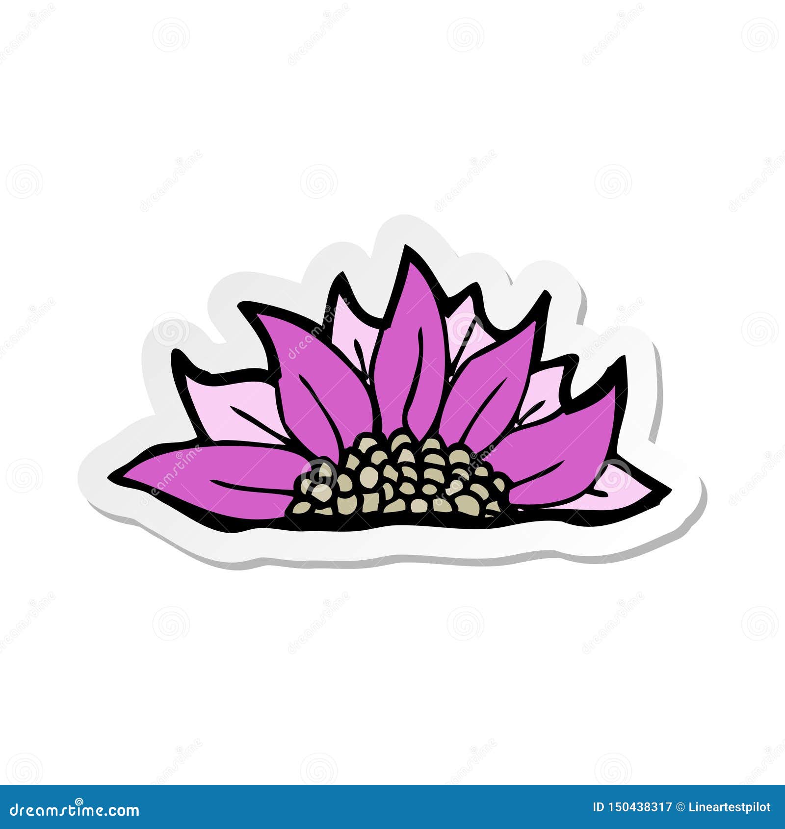 Sticker of a Cartoon Flower Stock Vector - Illustration of quirky, cute ...
