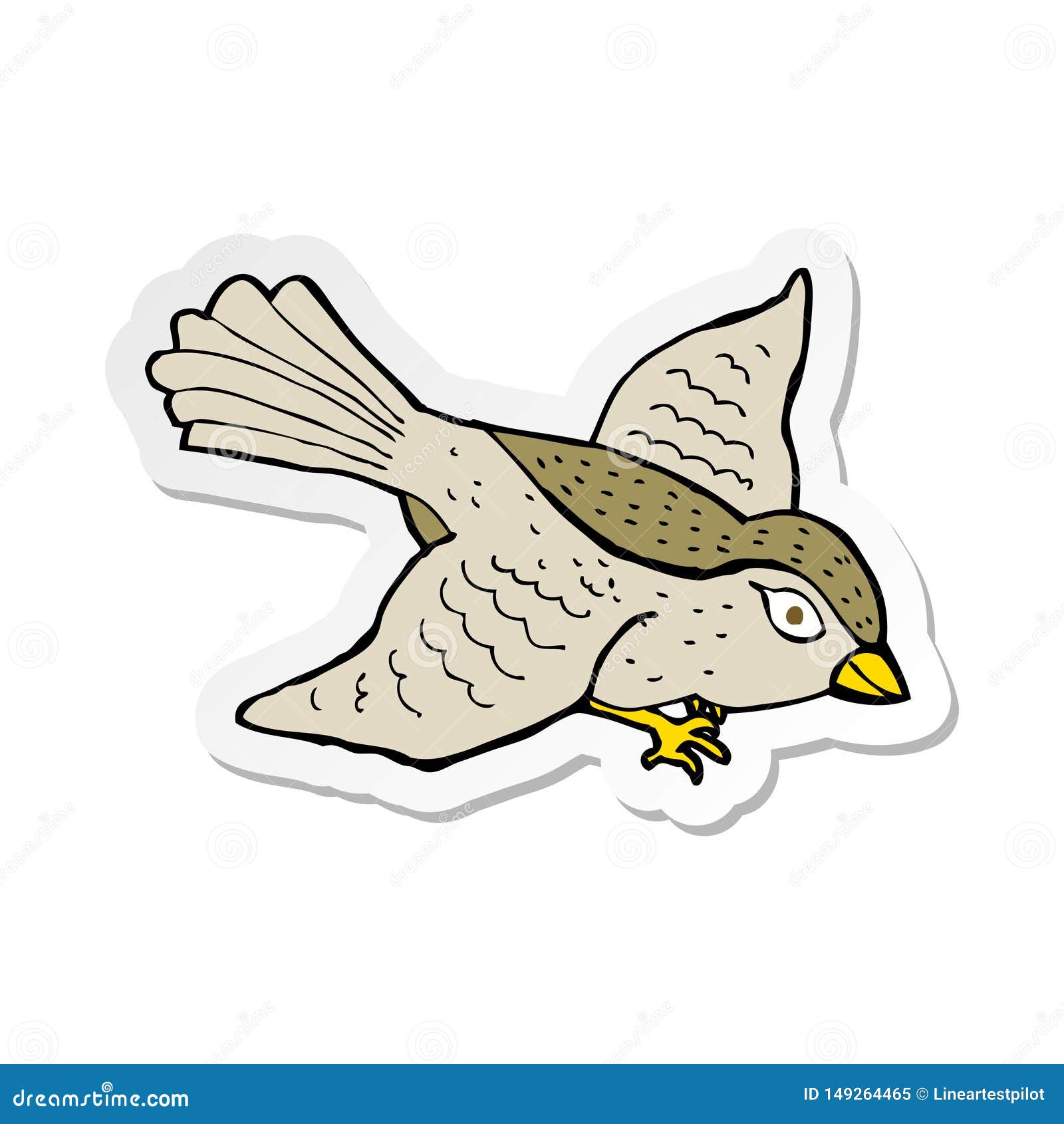 Sticker of a Cartoon Flying Bird Stock Vector - Illustration of flying ...