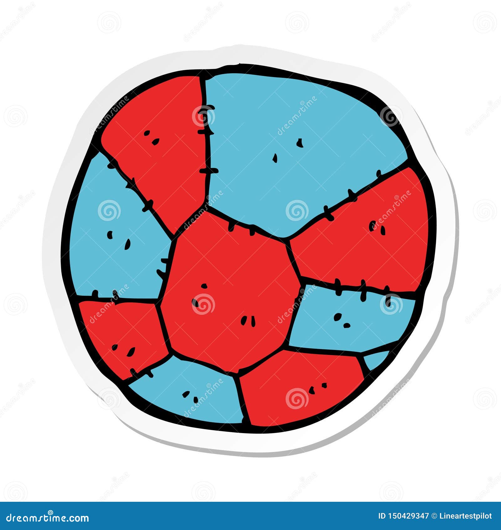 Sticker of a Cartoon Football Stock Vector - Illustration of doodle ...