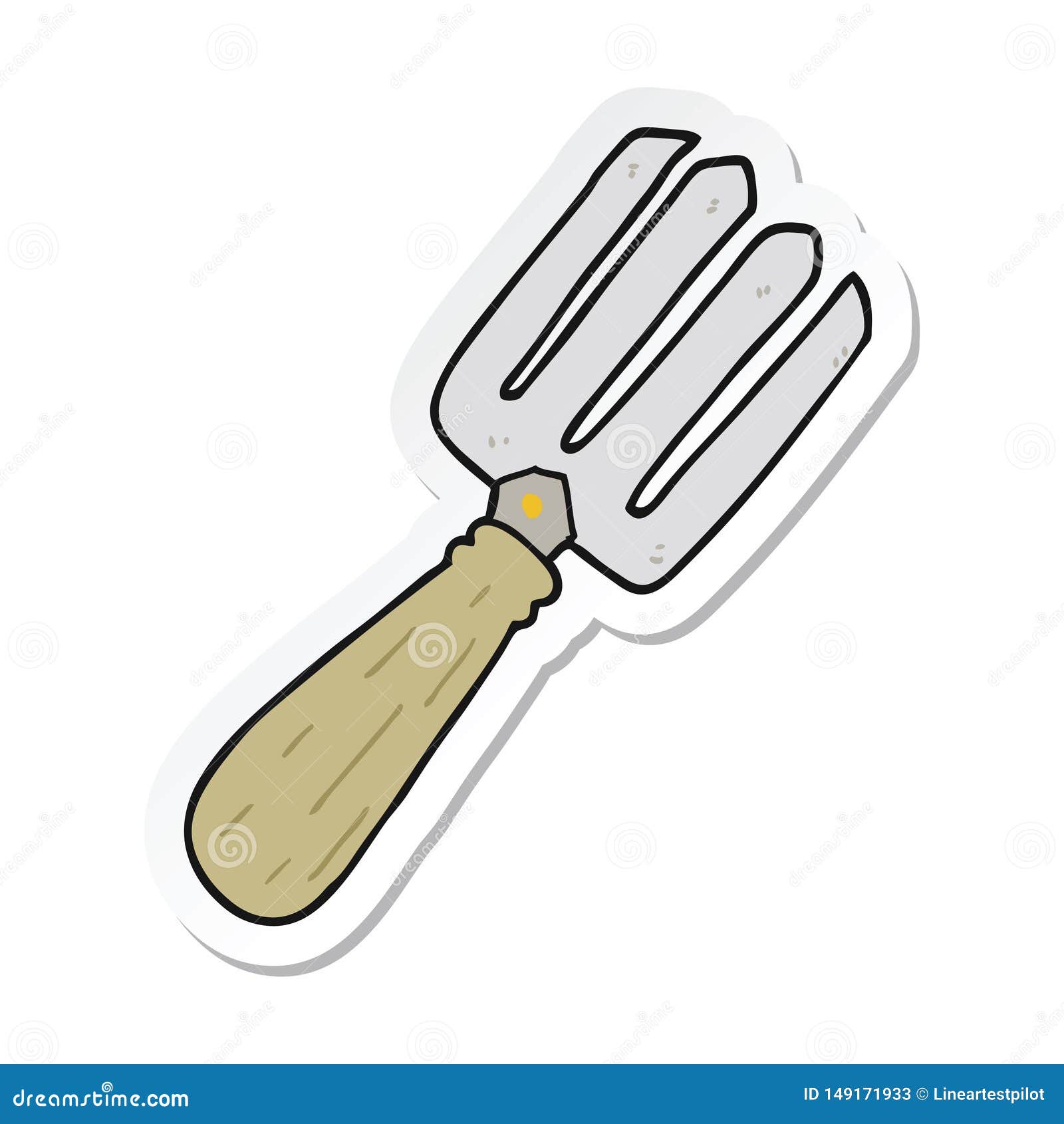 Sticker of a cartoon fork stock vector. Illustration of character ...