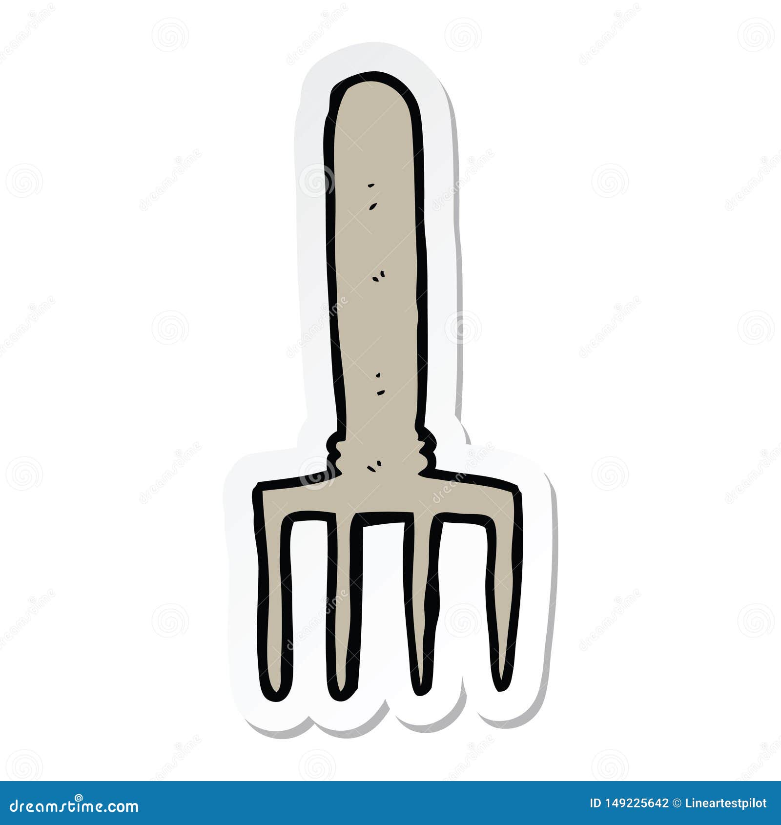 Sticker of a cartoon fork stock vector. Illustration of character ...