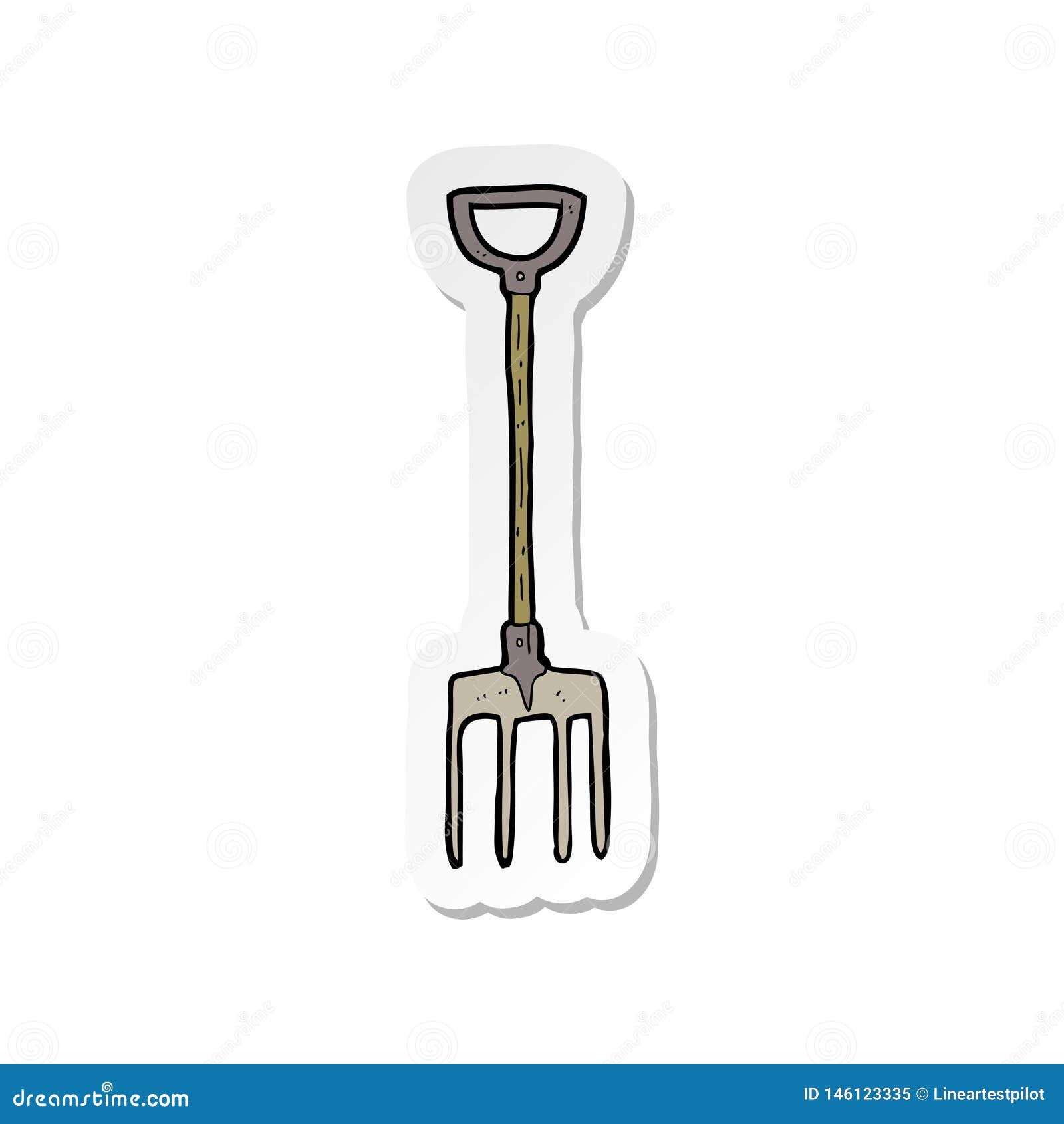 Sticker of a cartoon fork stock vector. Illustration of icon - 146123335