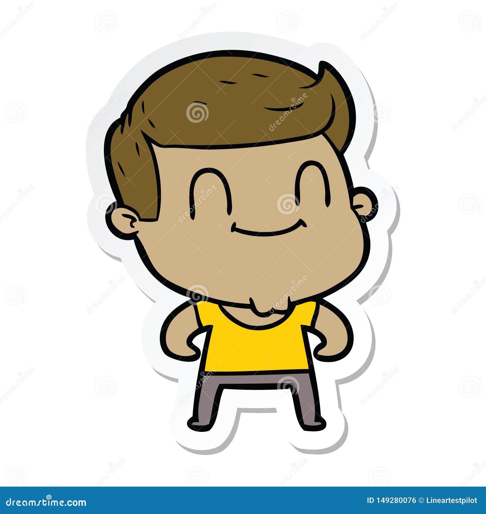 Sticker of a Cartoon Friendly Man Stock Vector - Illustration of label ...
